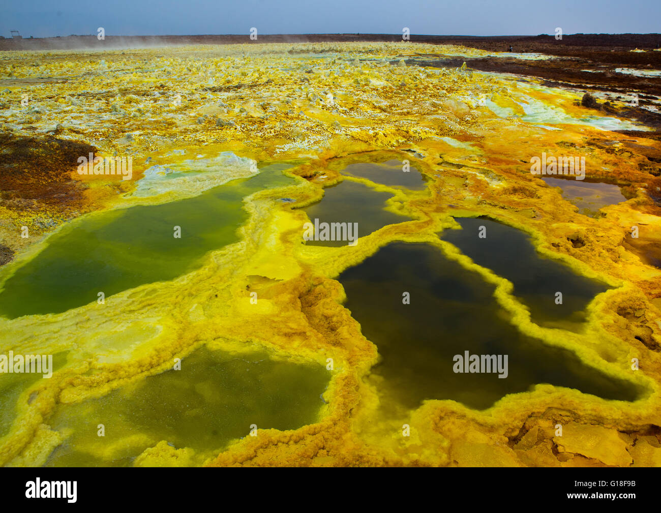 The colorful volcanic landscape of dallol in the danakil depression ...
