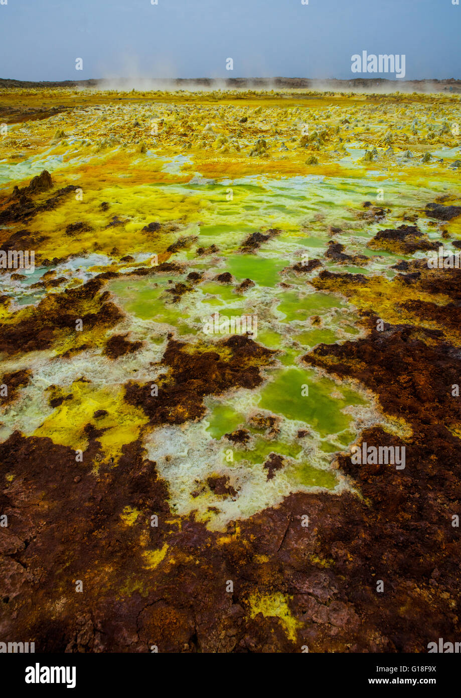 The colorful volcanic landscape of dallol in the danakil depression ...