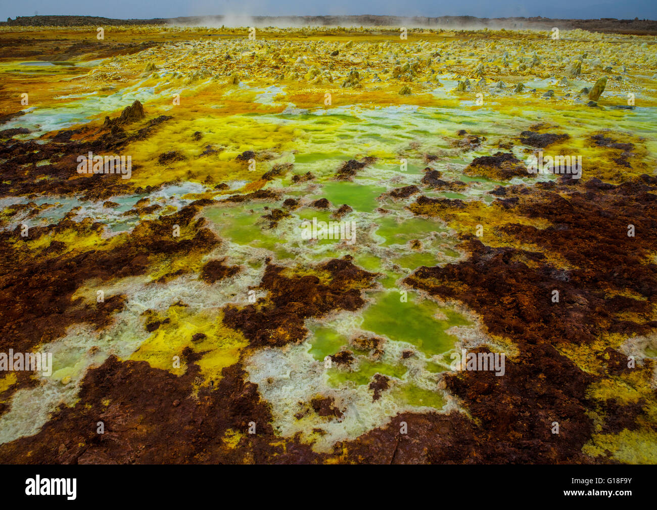 The colorful volcanic landscape of dallol in the danakil depression ...