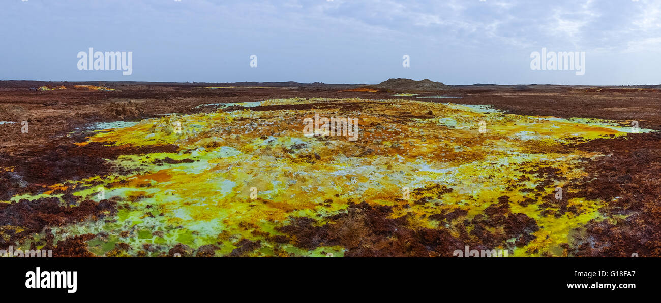 The colorful volcanic landscape of dallol in the danakil depression ...