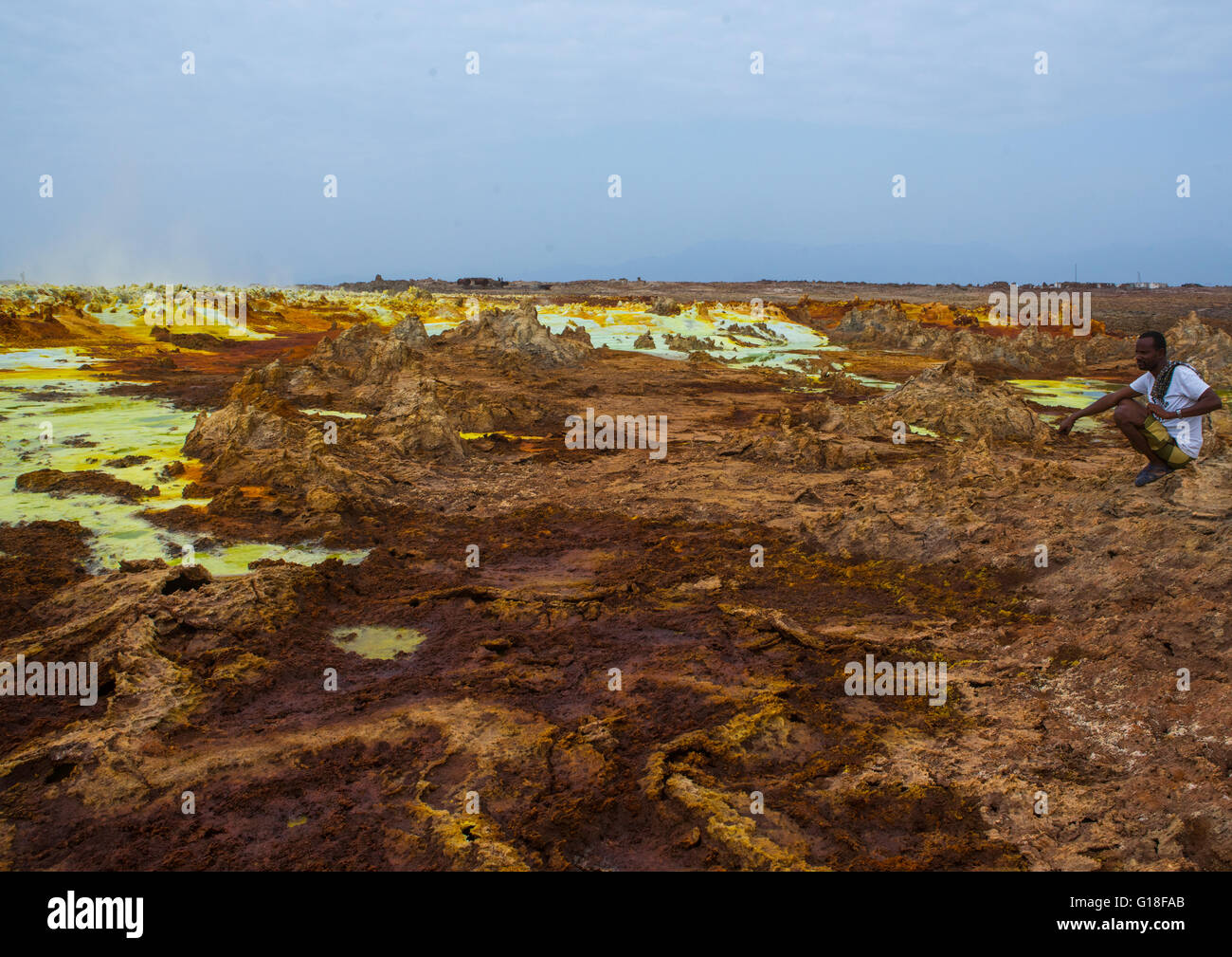 The colorful volcanic landscape of dallol in the danakil depression ...