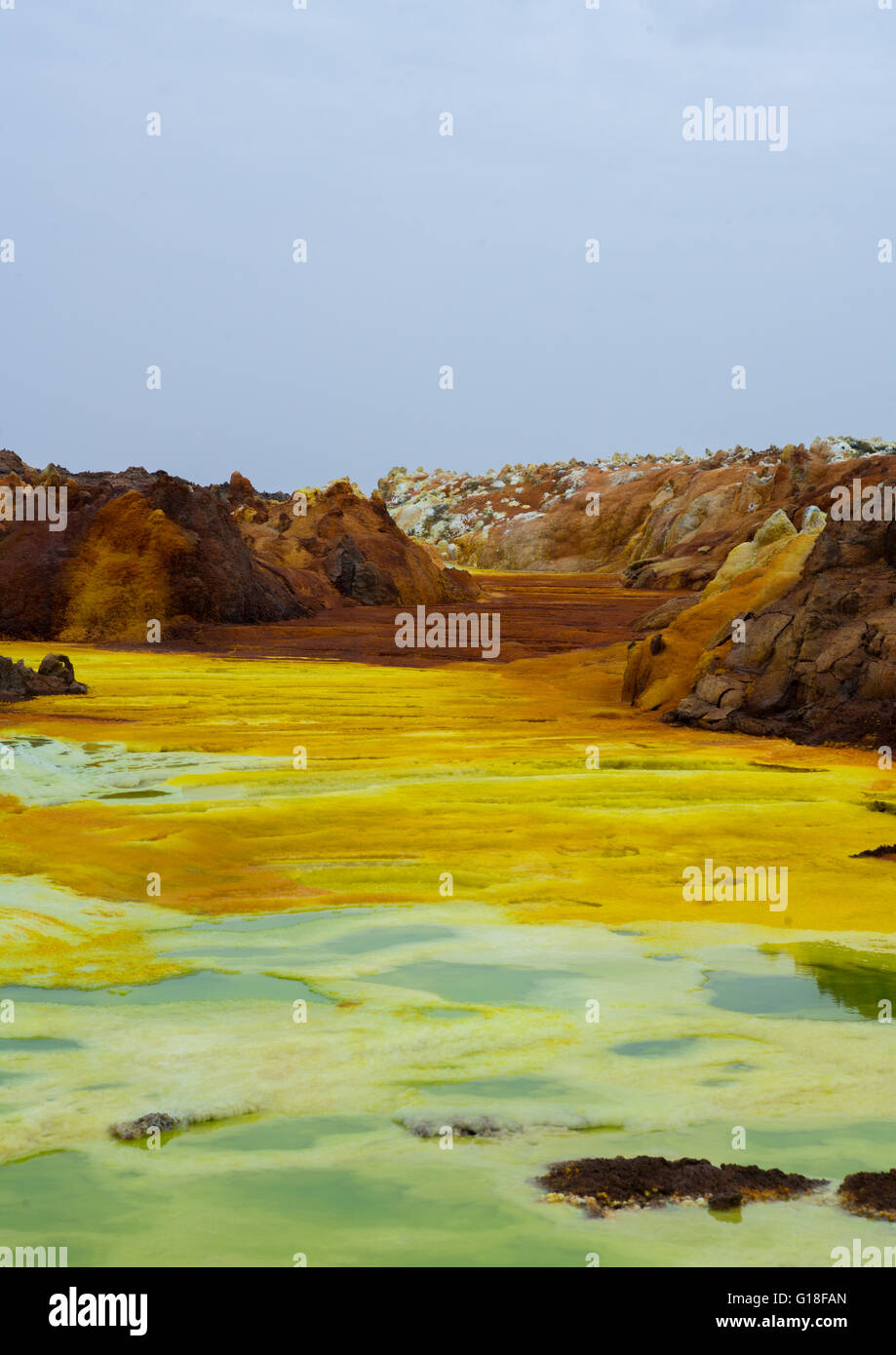 The colorful volcanic landscape of dallol in the danakil depression ...