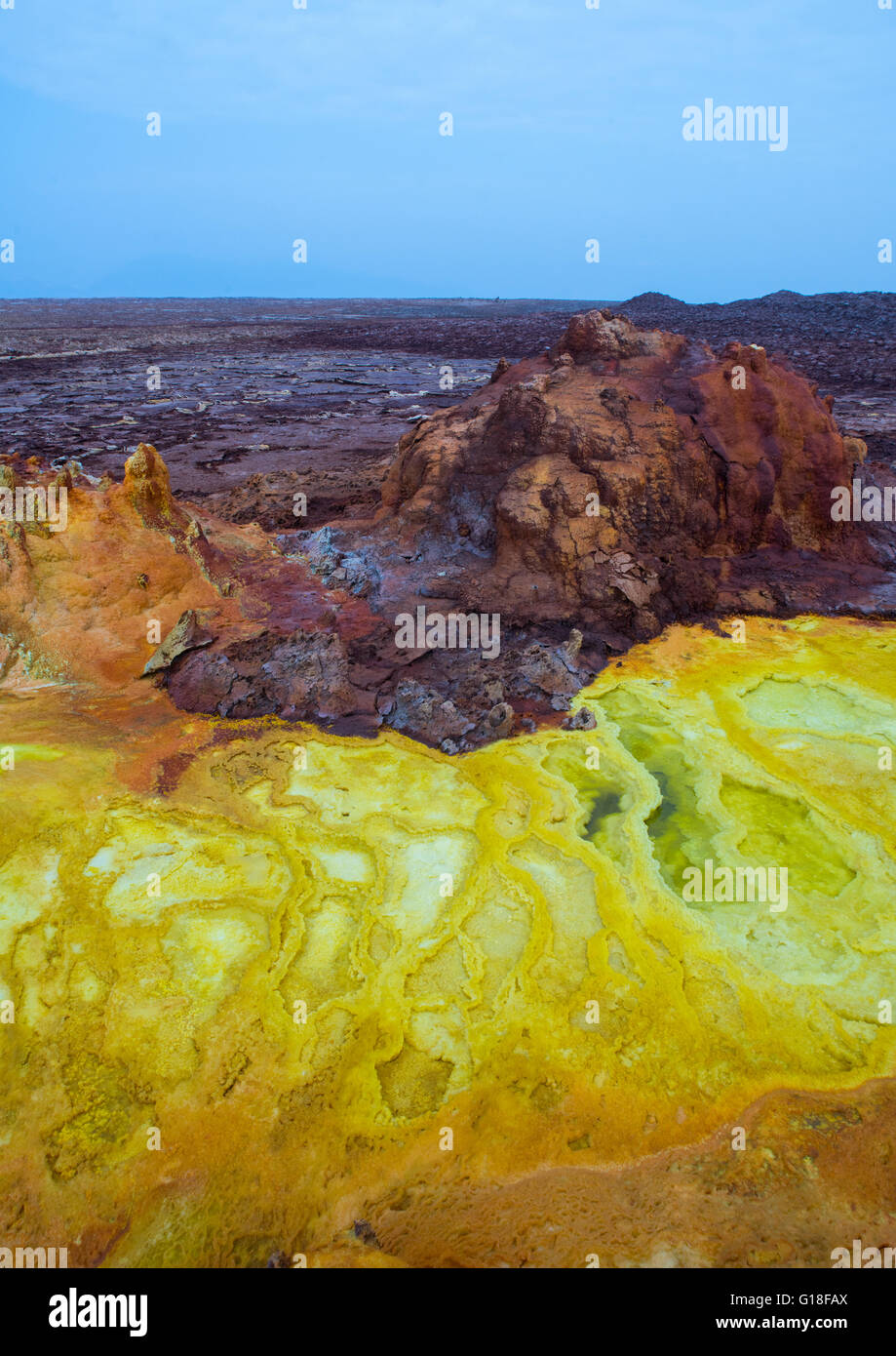 The colorful volcanic landscape of dallol in the danakil depression ...