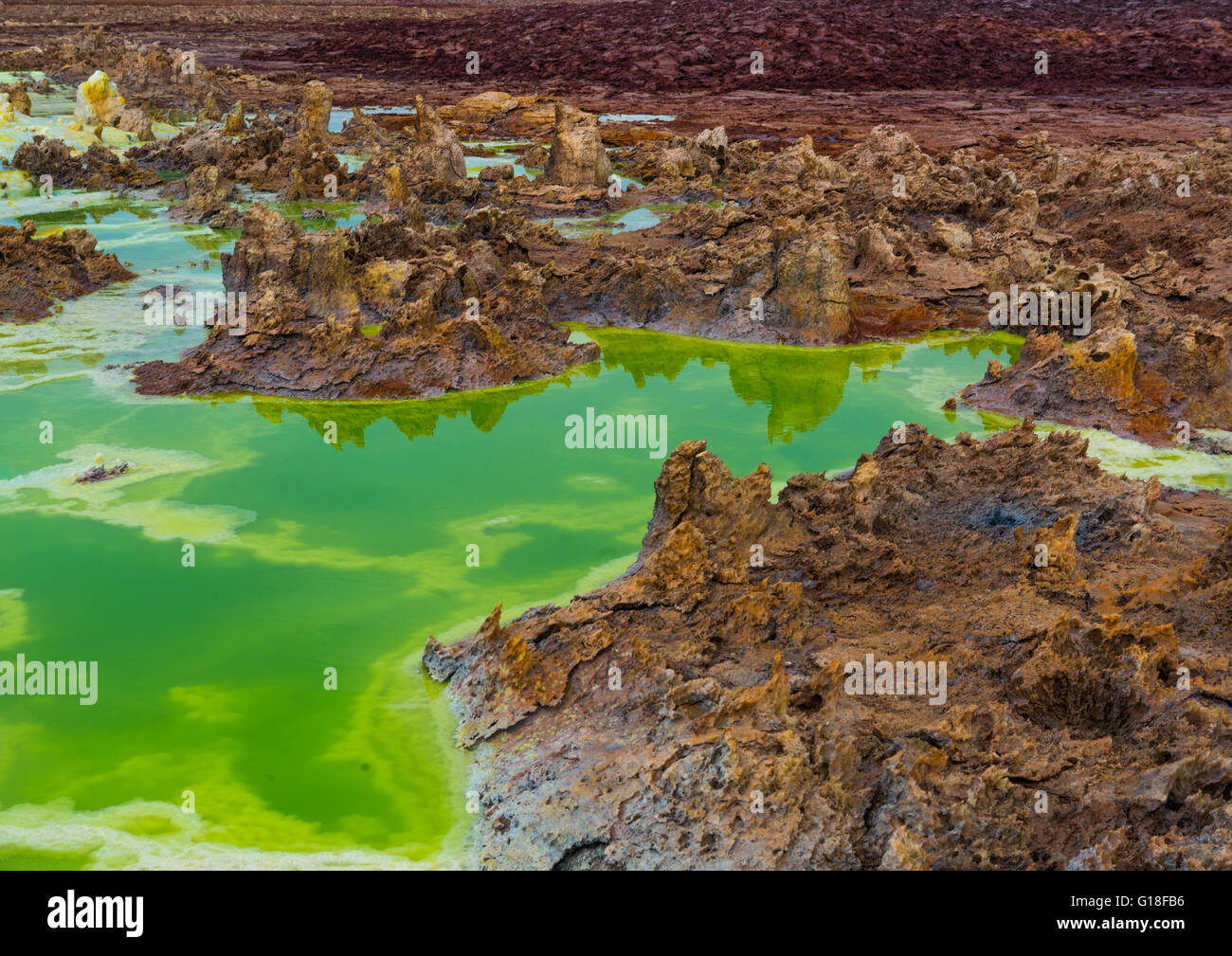 The colorful volcanic landscape of dallol in the danakil depression ...