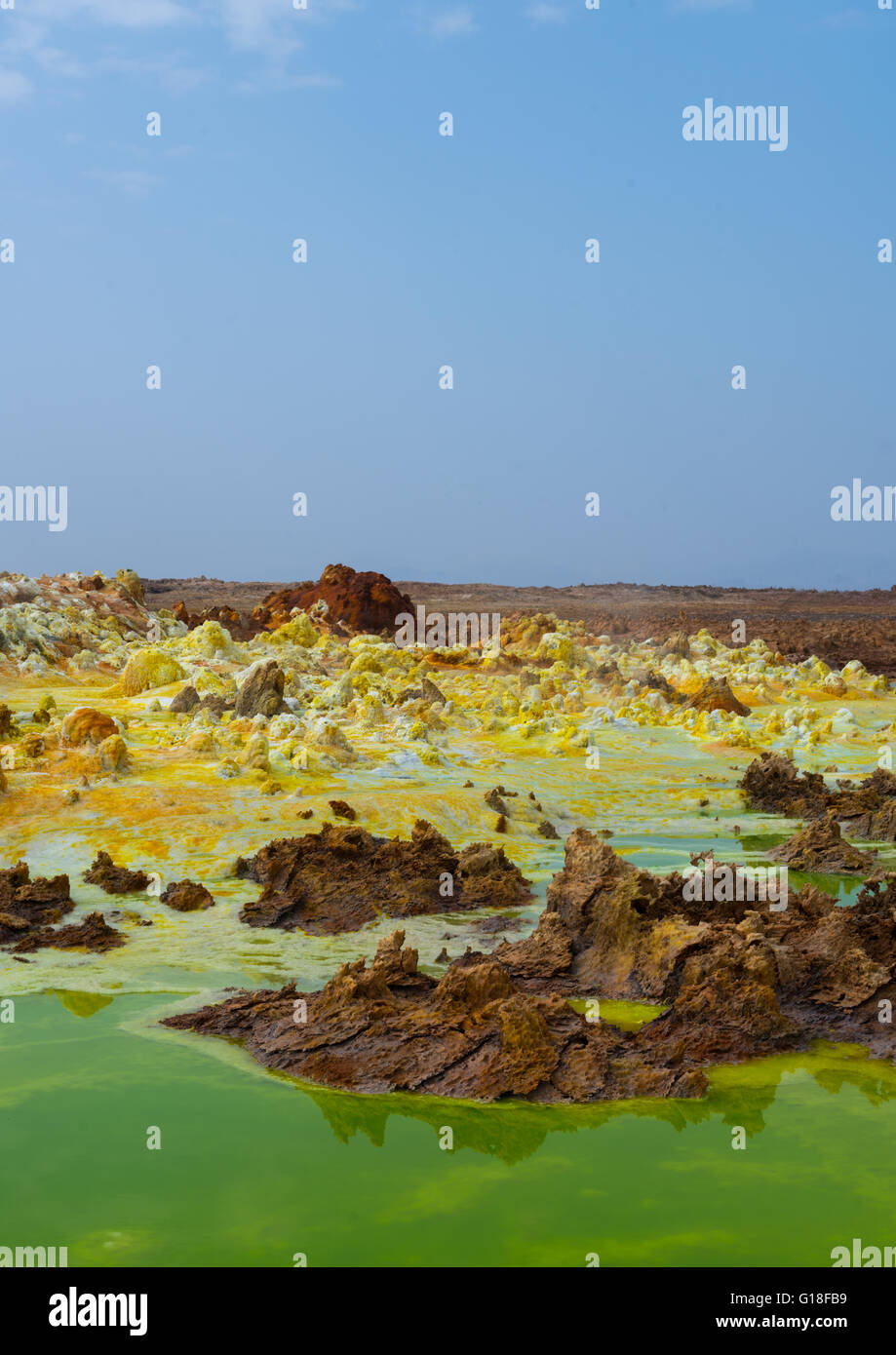 The colorful volcanic landscape of dallol in the danakil depression ...