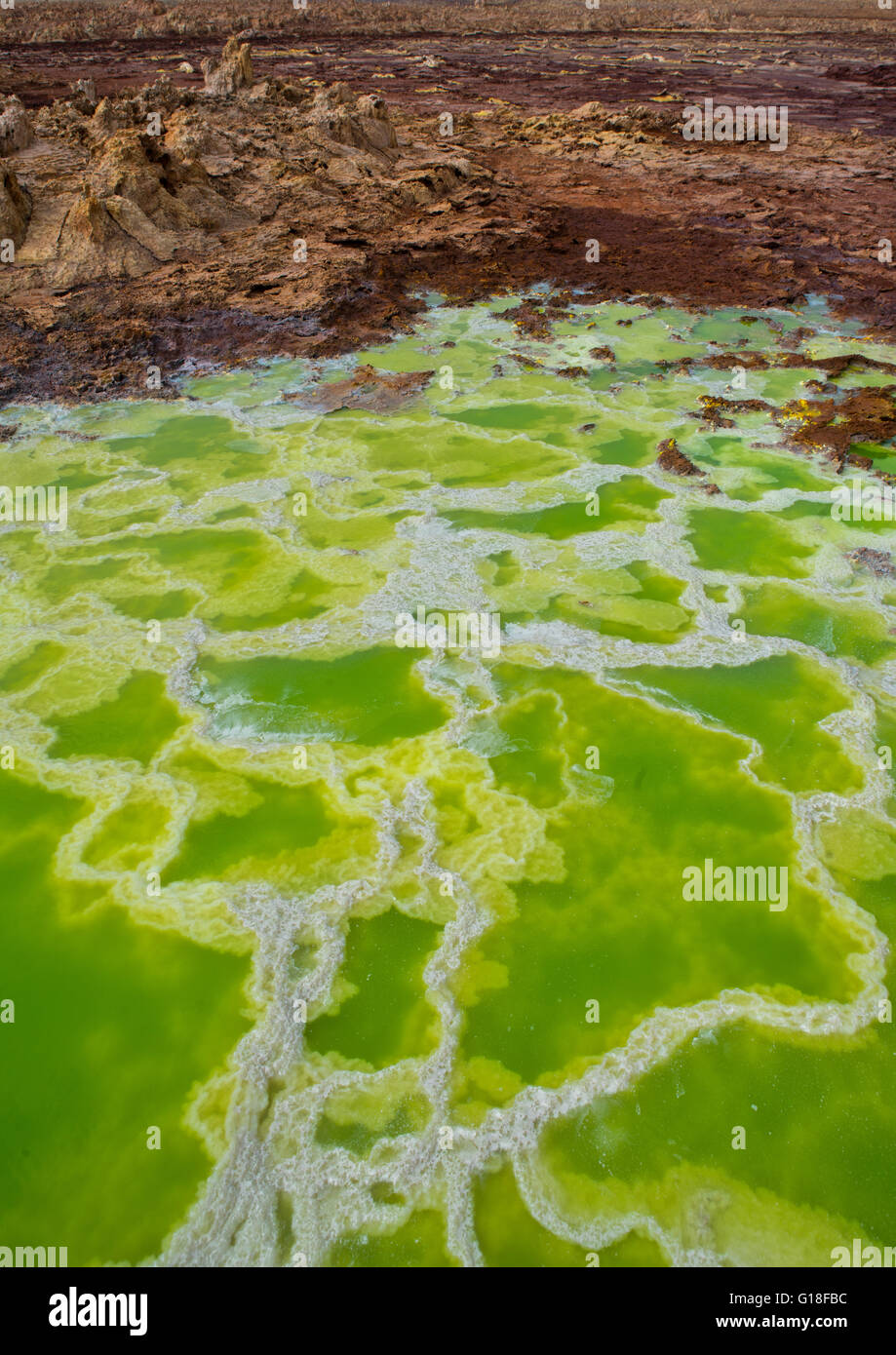 The colorful volcanic landscape of dallol in the danakil depression ...