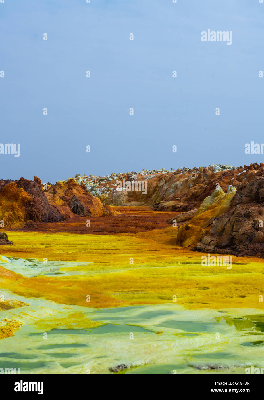The colorful volcanic landscape of dallol in the danakil depression ...
