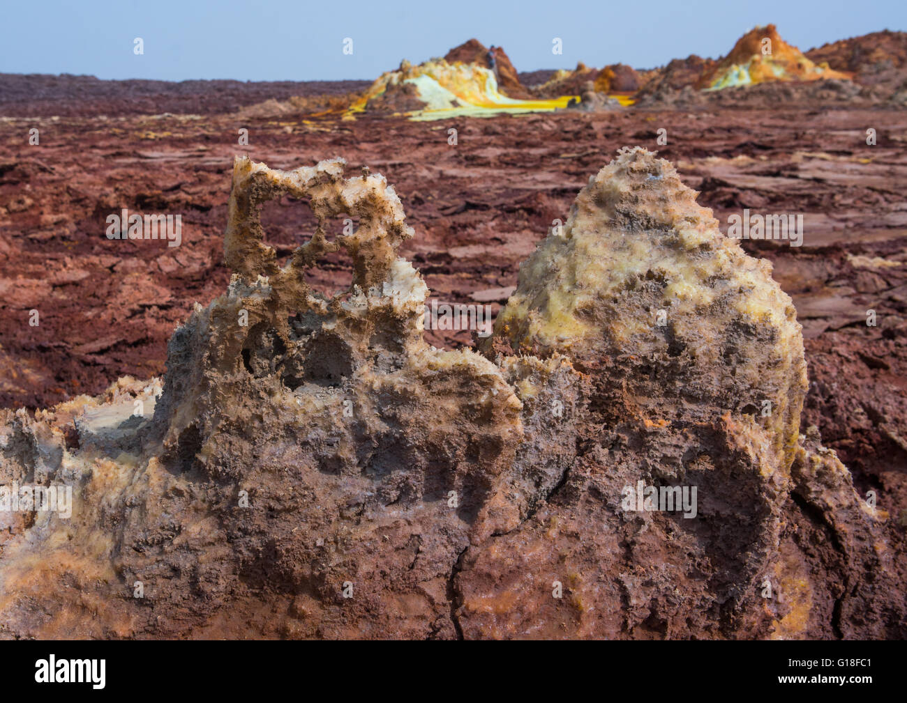 The colorful volcanic landscape of dallol in the danakil depression ...