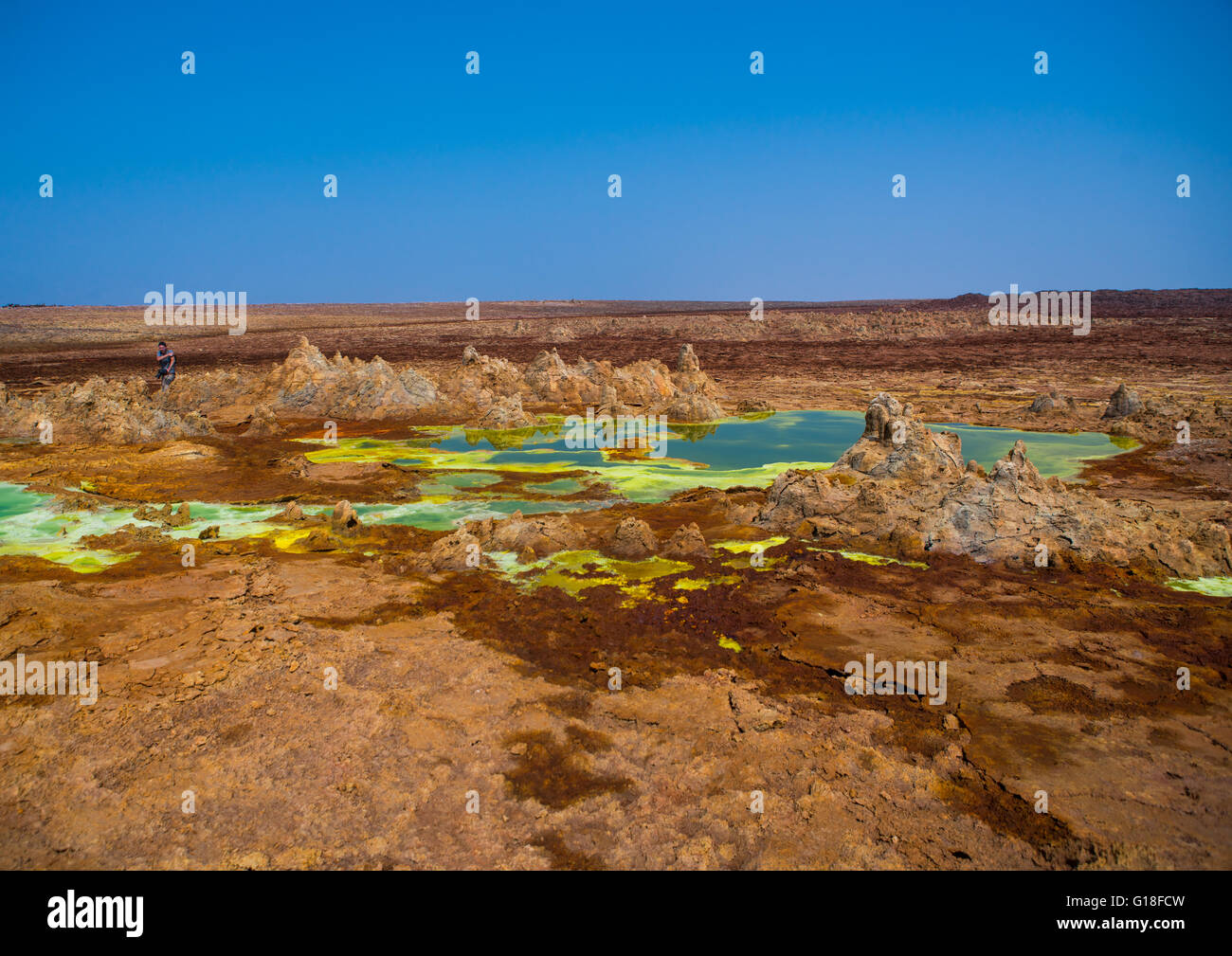 The colorful volcanic landscape of dallol in the danakil depression ...