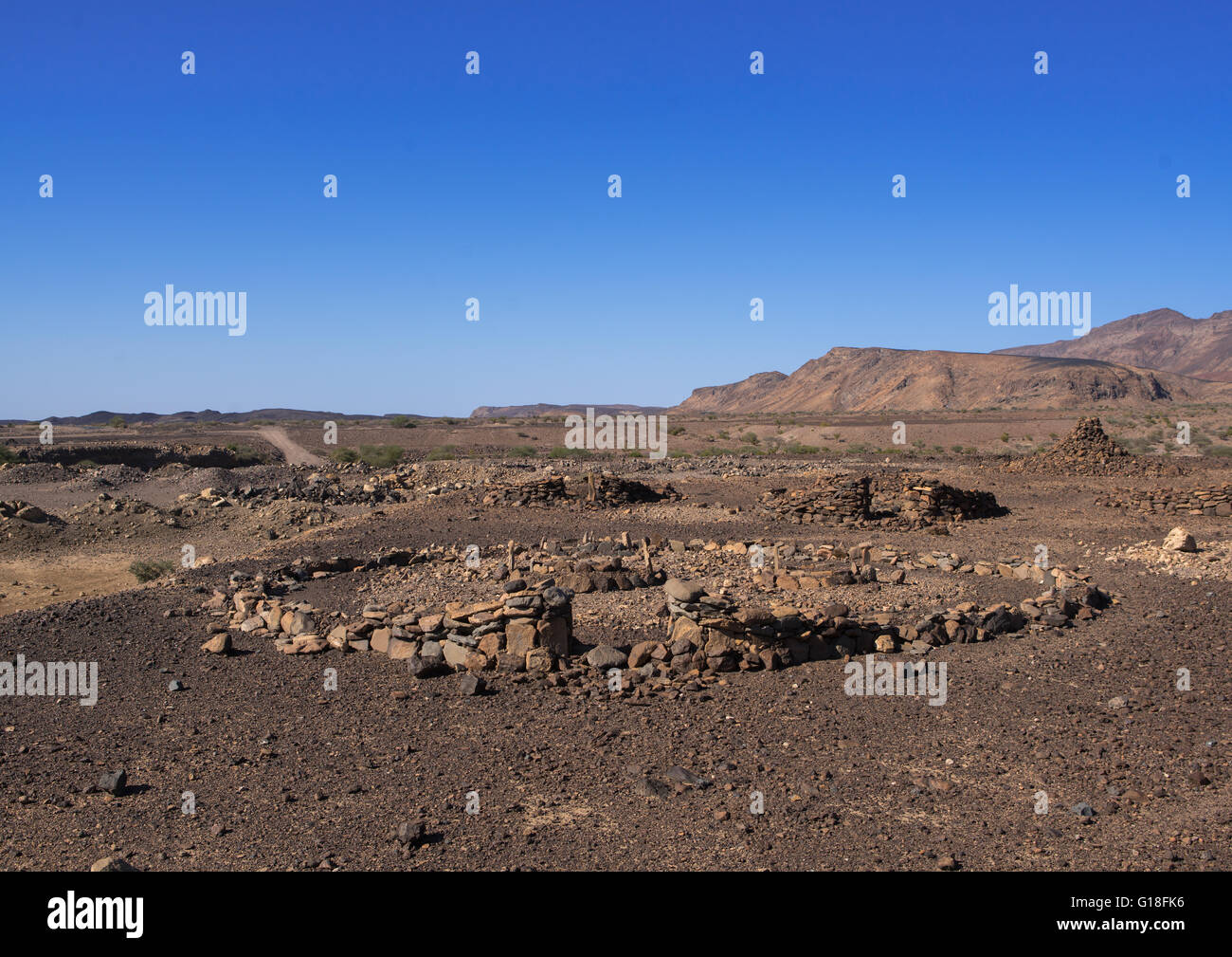 Old afar tribe grave in the danakil desert, Afar region, Semera ...