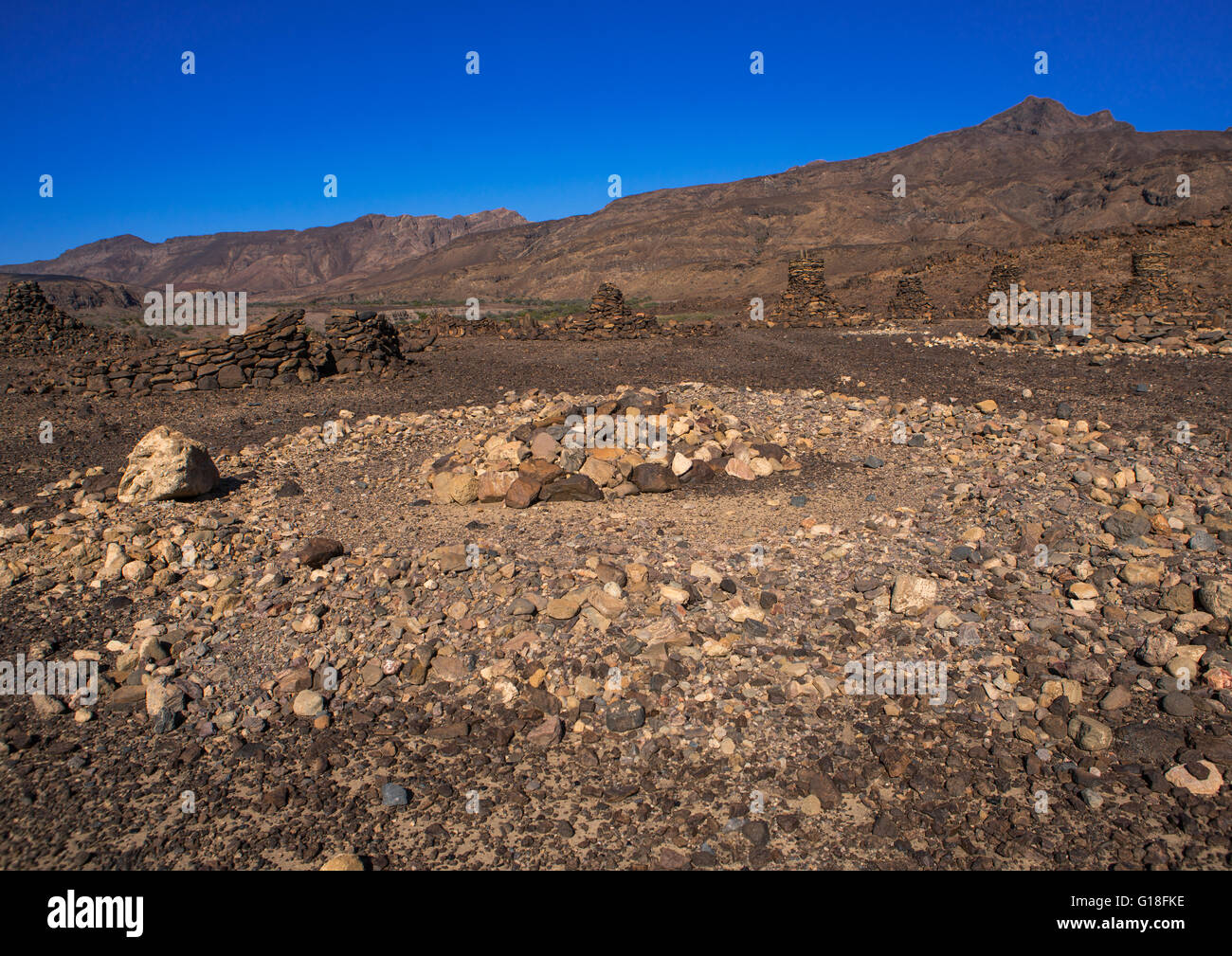 Old afar tribe grave in the danakil desert, Afar region, Semera ...