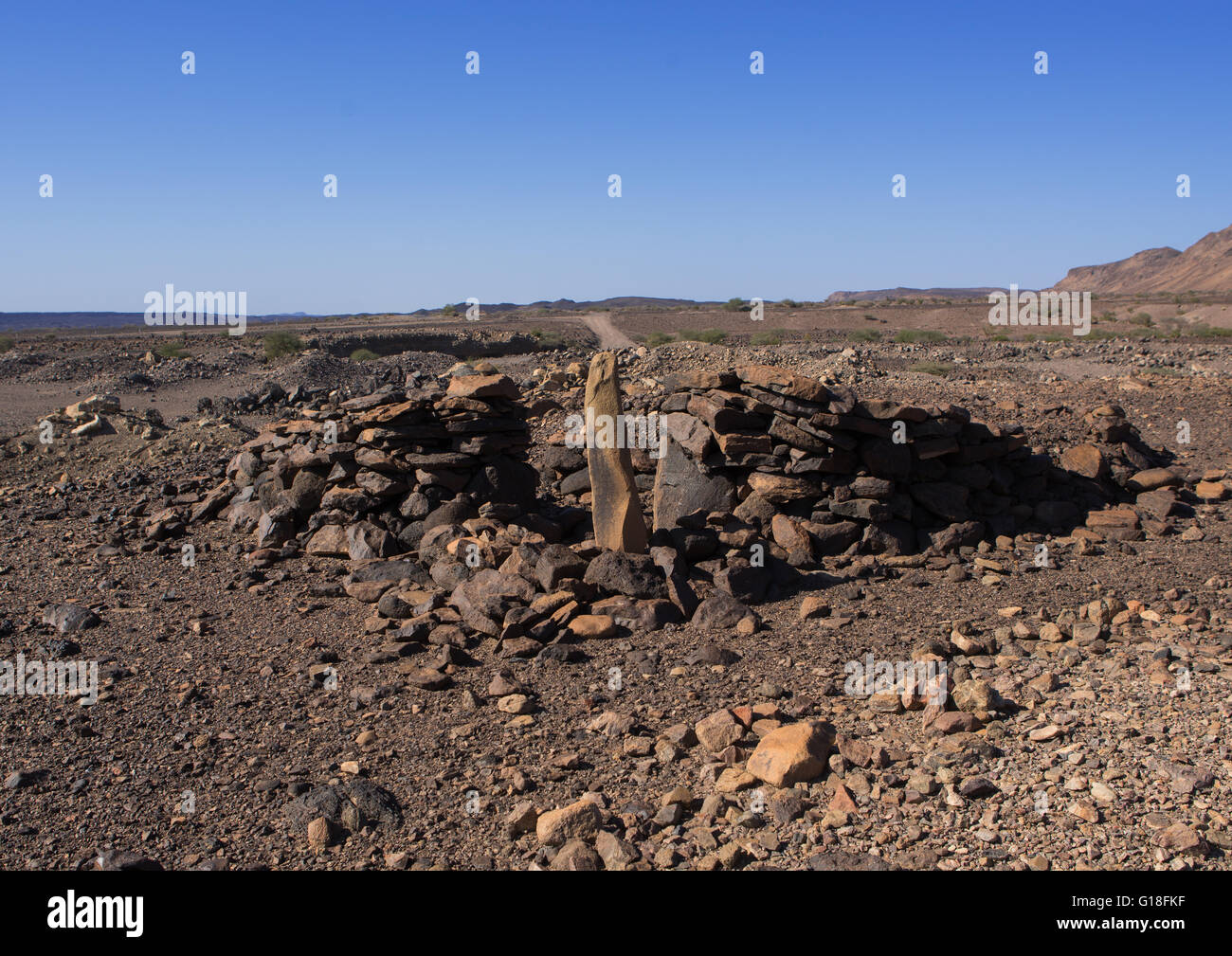 Old afar tribe grave in the danakil desert, Afar region, Semera ...