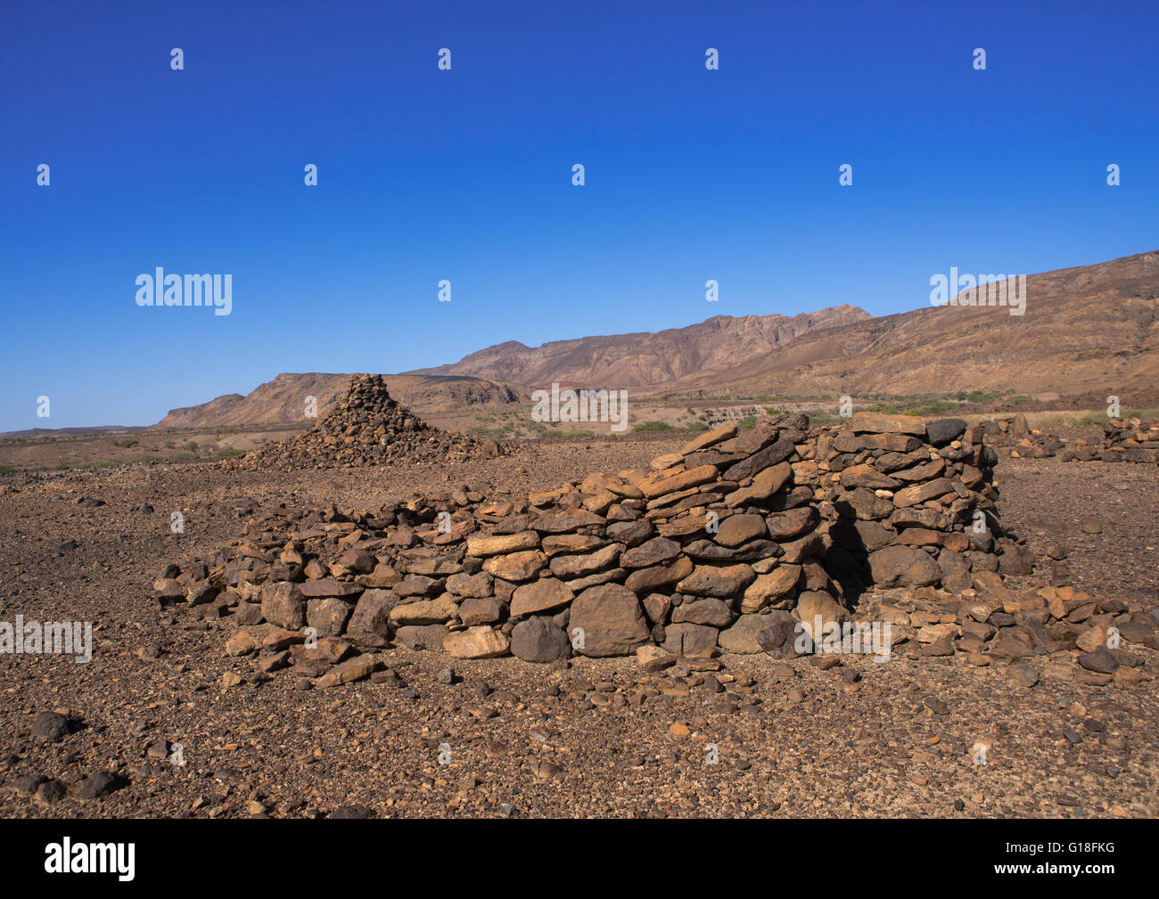 Old afar tribe grave in the danakil desert, Afar region, Semera ...