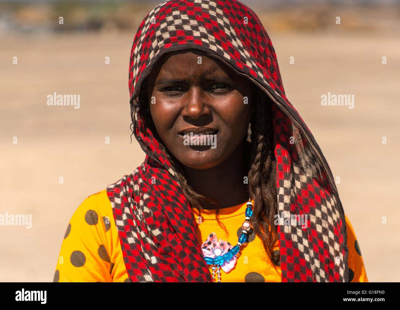 Portrait of an afar tribe woman, Afar region, Semera, Ethiopia Stock ...