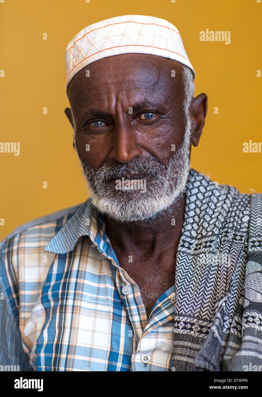 Portrait of an afar tribe elder, Afar region, Semera, Ethiopia Stock ...