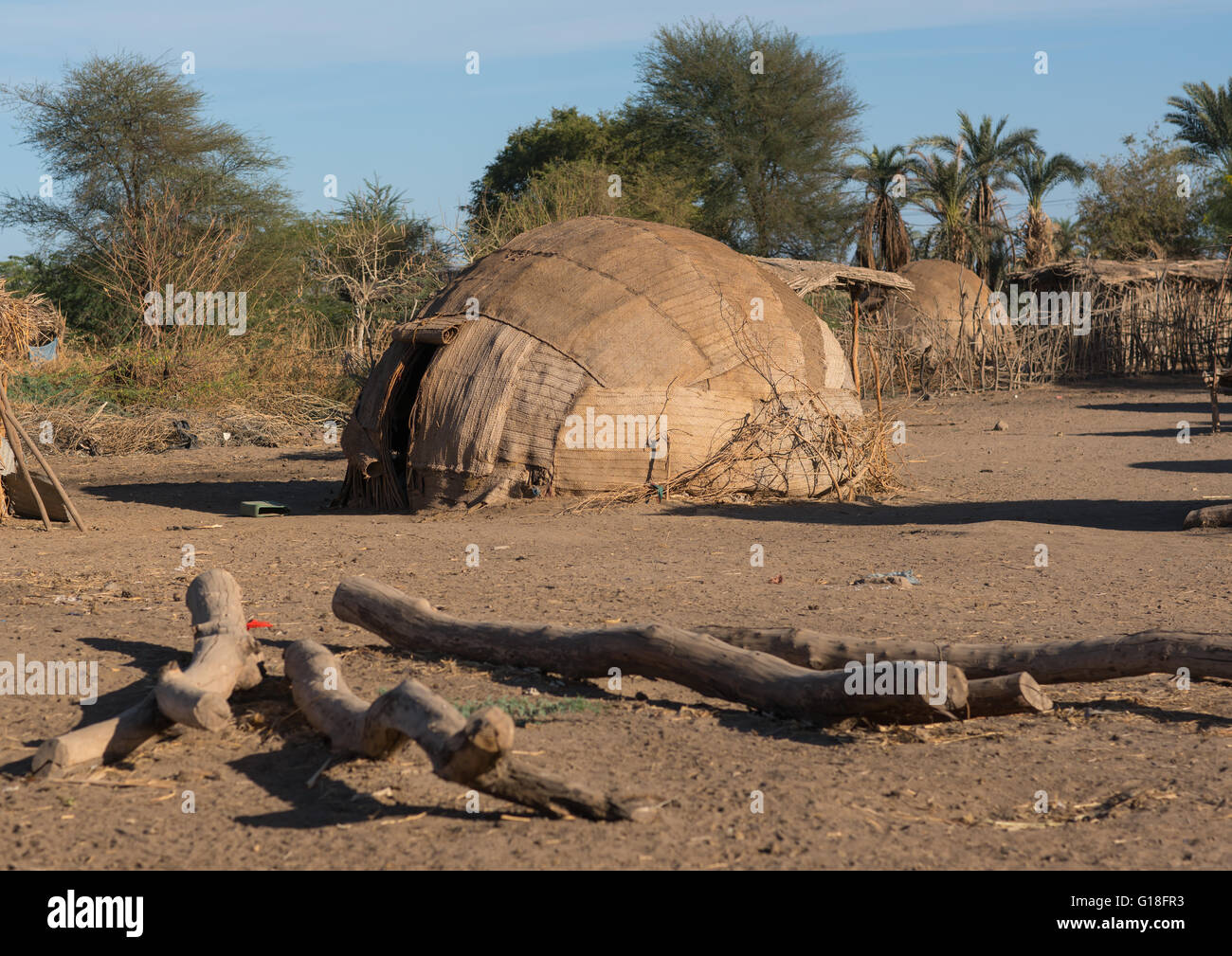 Traditional afar tribe village, Afar region, Afambo, Ethiopia Stock ...