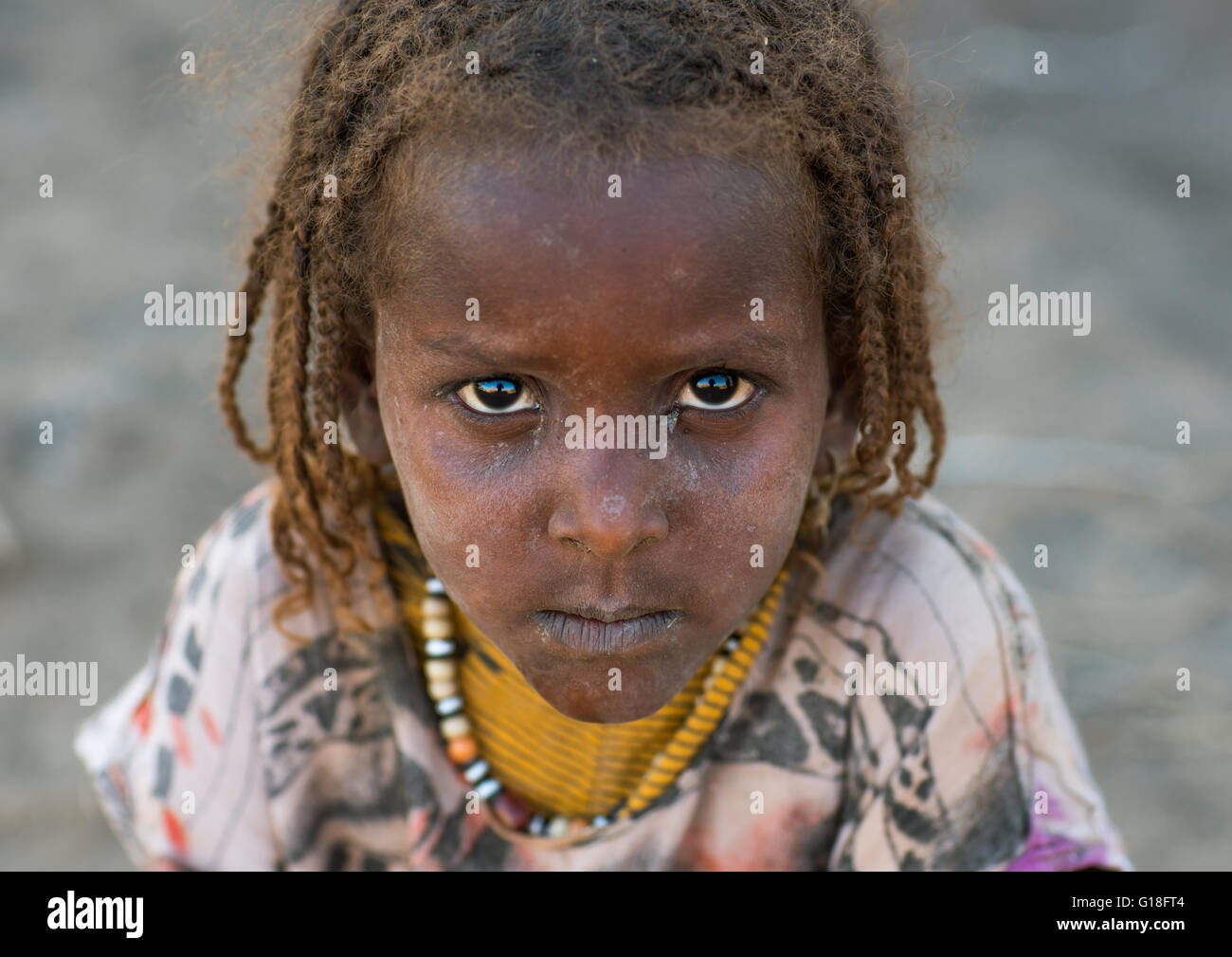 Portrait Of An Afar Tribe Girl With Braided Hair Afar Region Afambo