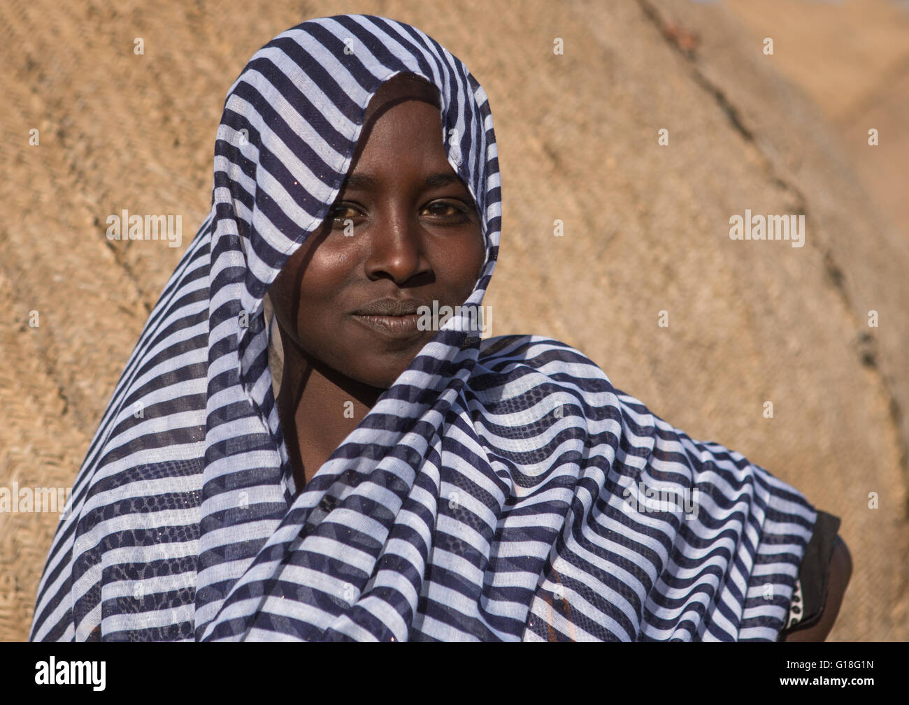 Portrait of an afar tribe teenage girl, Afar region, Afambo, Ethiopia ...