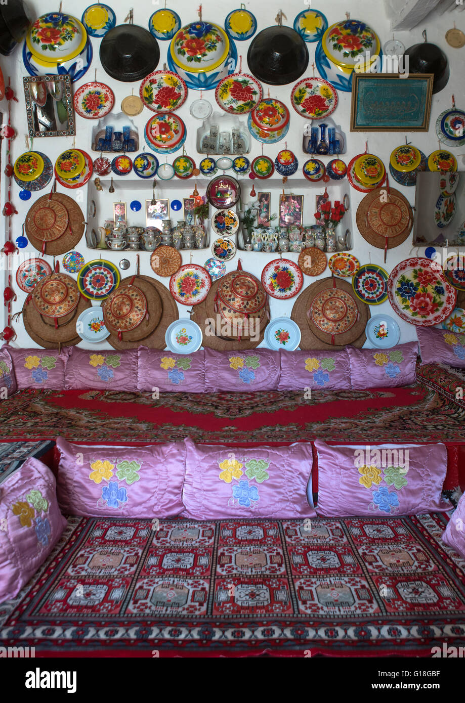 Decoration inside an harari house, Harari region, Harar, Ethiopia Stock ...