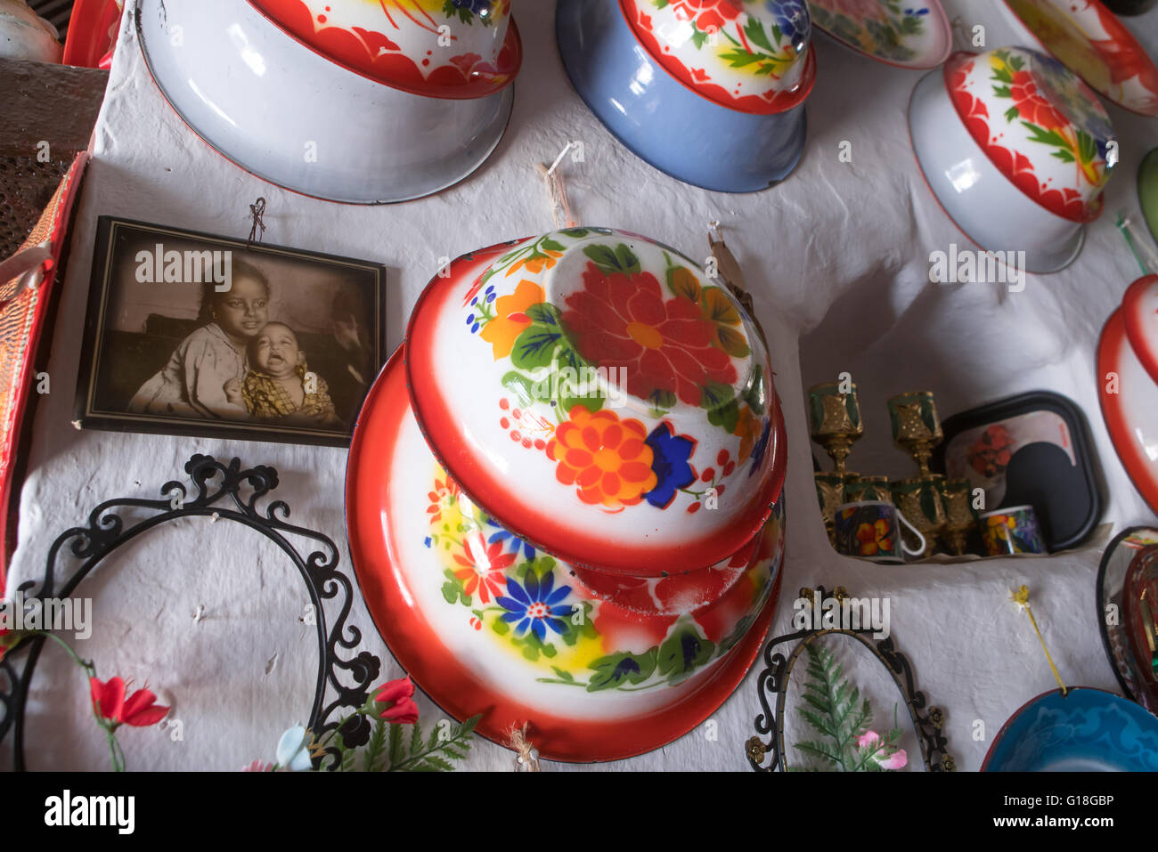 Decoration inside an harari house, Harari region, Harar, Ethiopia Stock ...