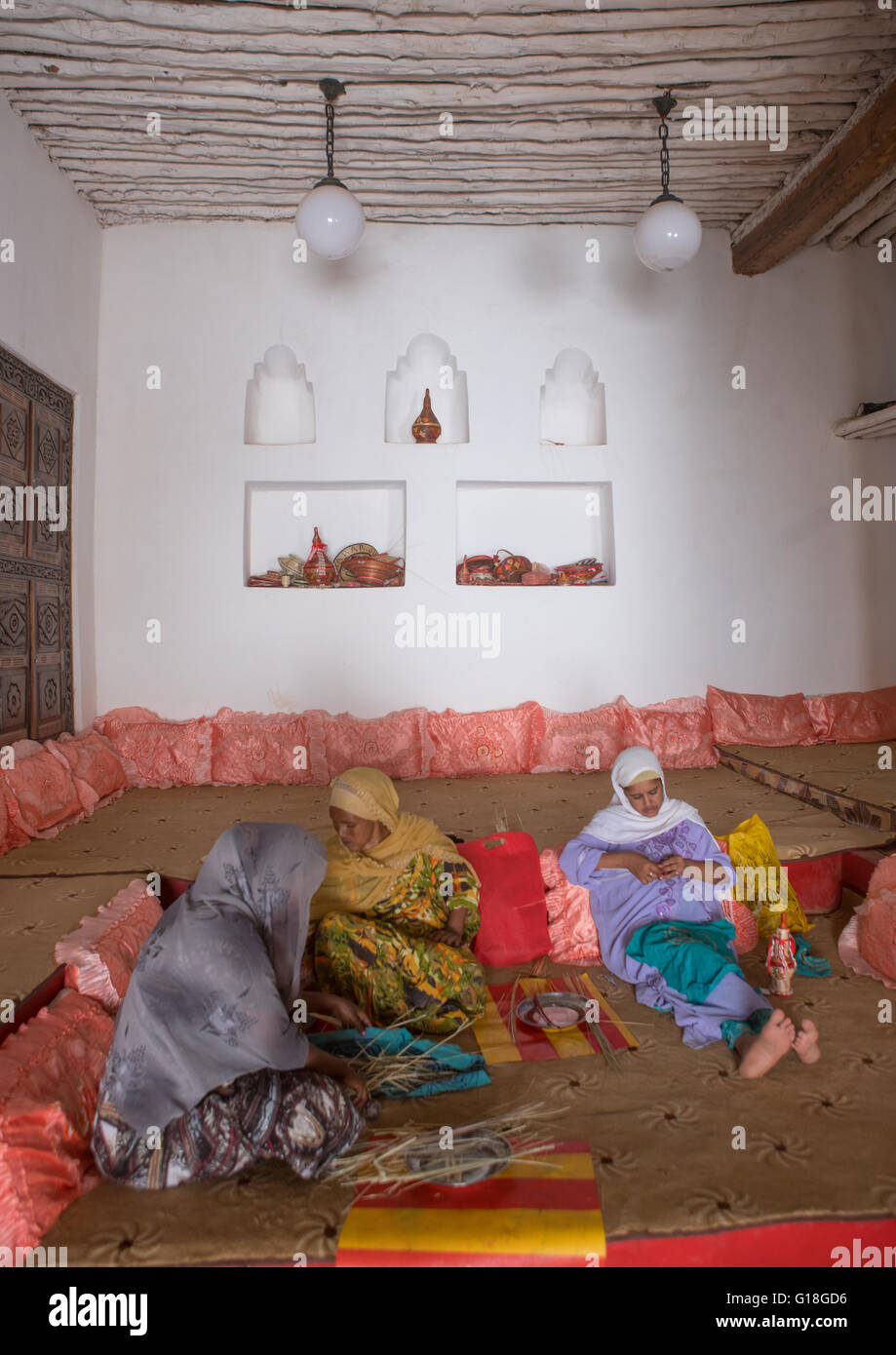 Women inside an harari house, Harari region, Harar, Ethiopia Stock ...