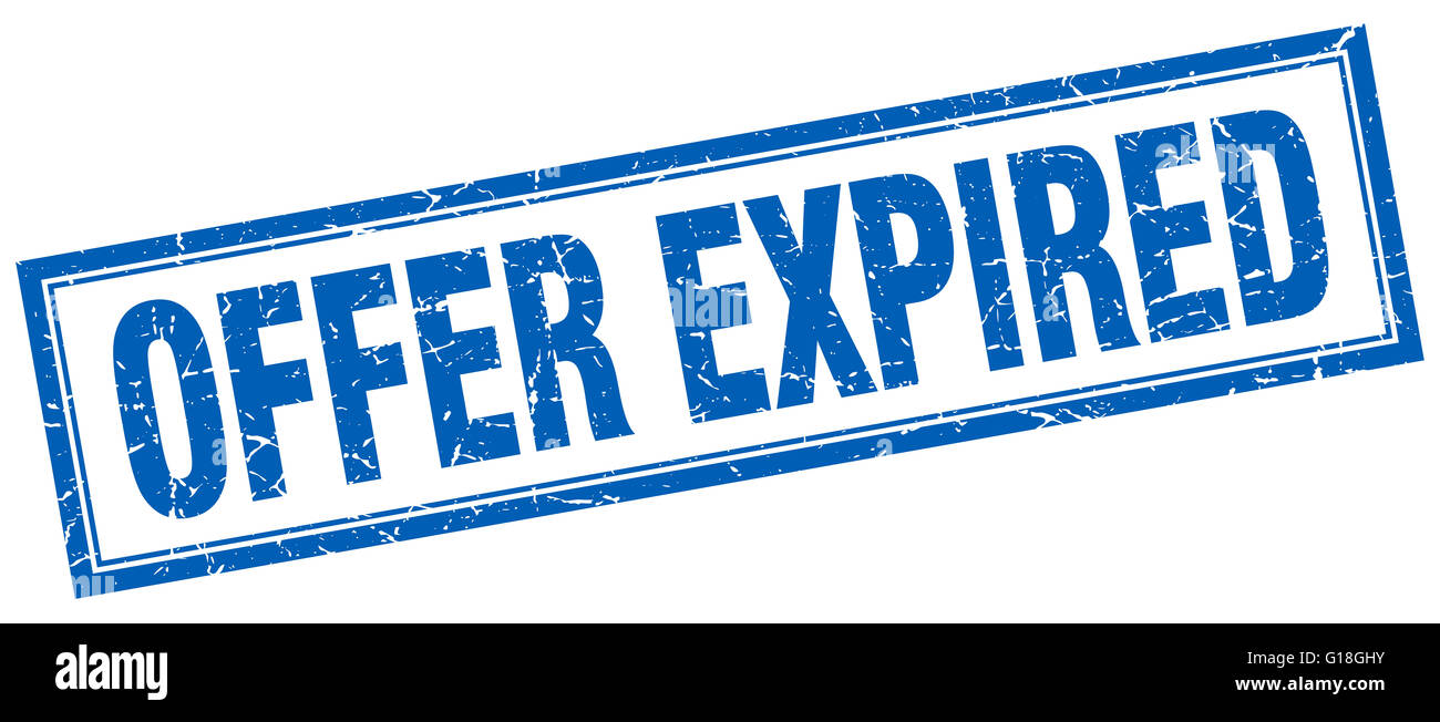 offer expired blue grunge square stamp on white Stock Photo - Alamy