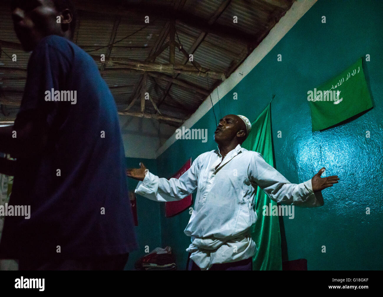 Sufi people go into a trance during a ceremony, Harari region, Harar ...