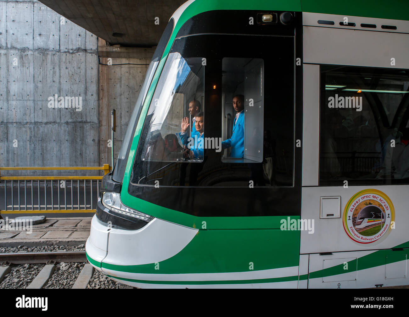 Tram with a chinese driver in ethiopian railways constructed by china ...