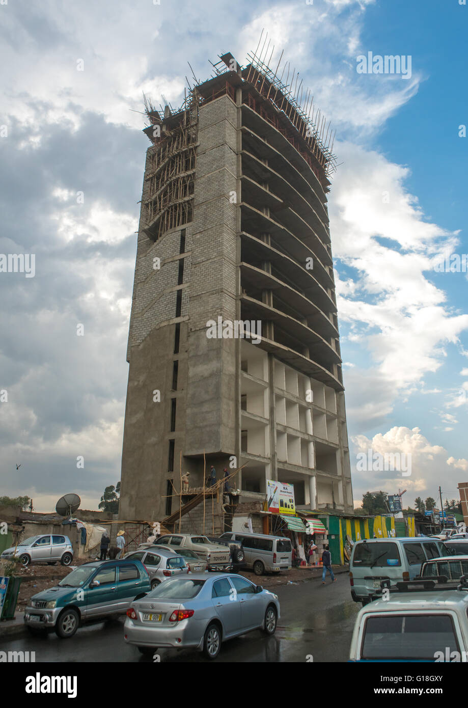 Construction of skyscrapers in the city center, Addis abeba region ...