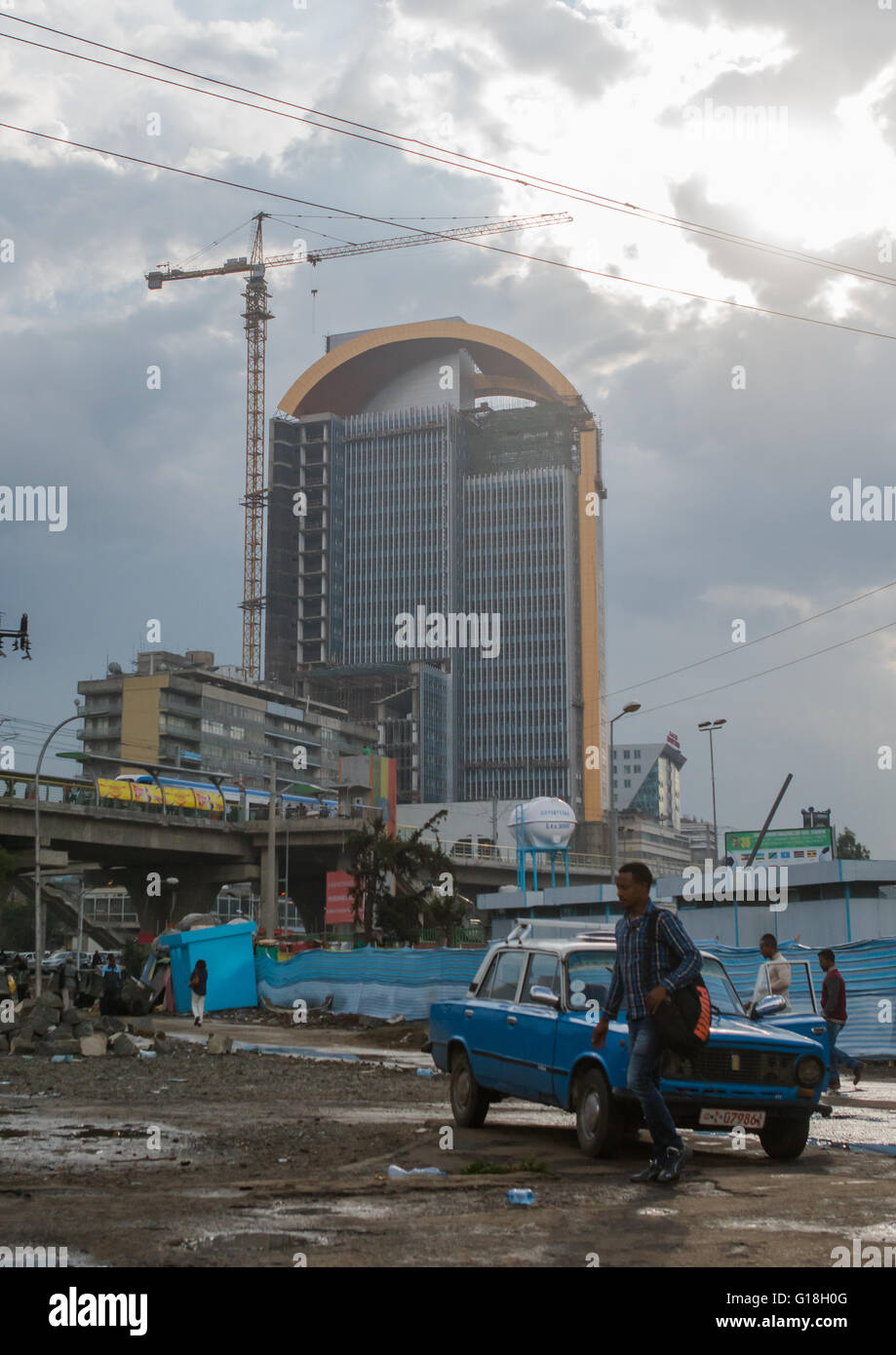 Construction of skyscrapers in the city center, Addis abeba region ...