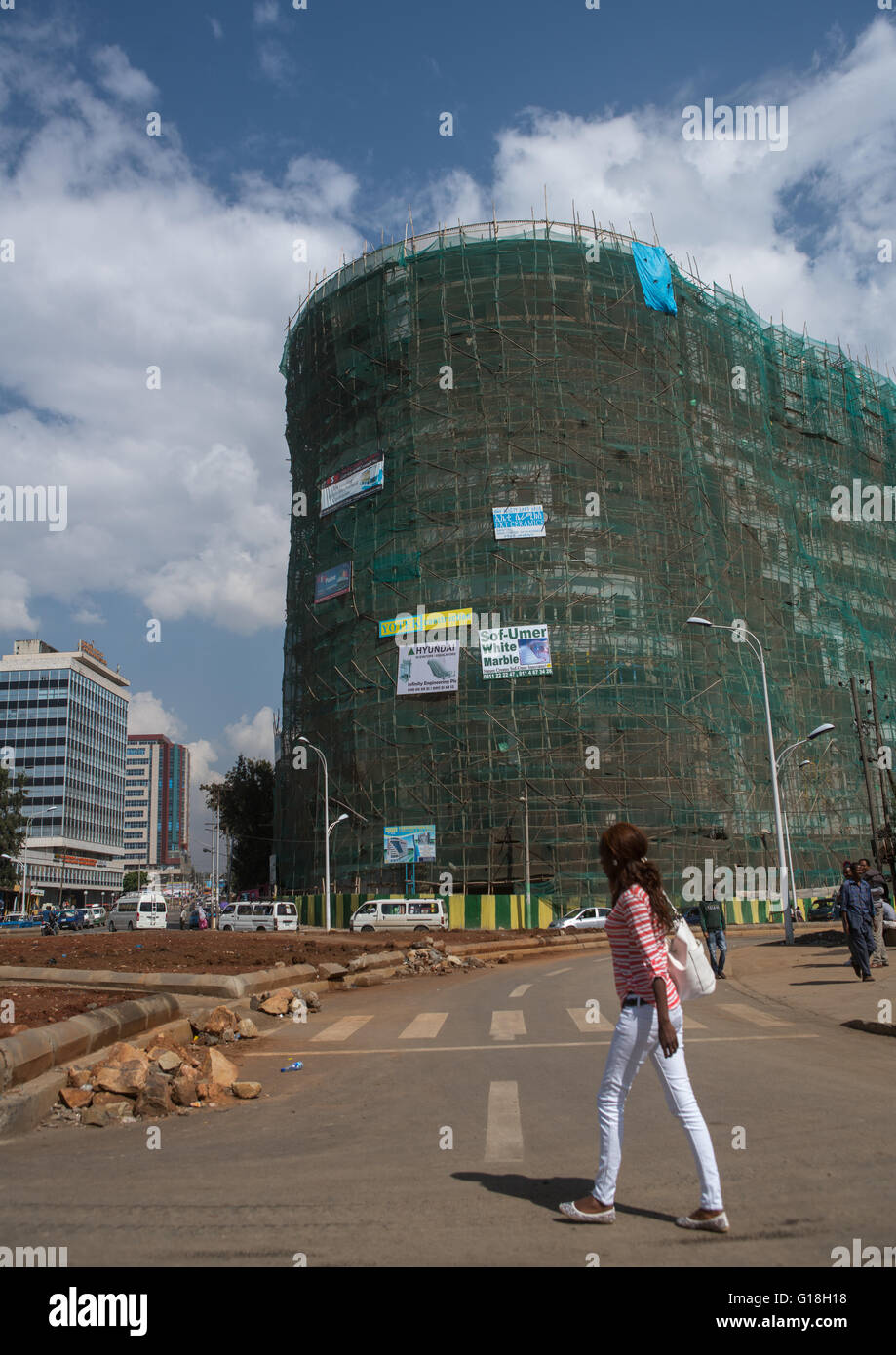 Construction of skyscrapers in the city center, Addis abeba region ...