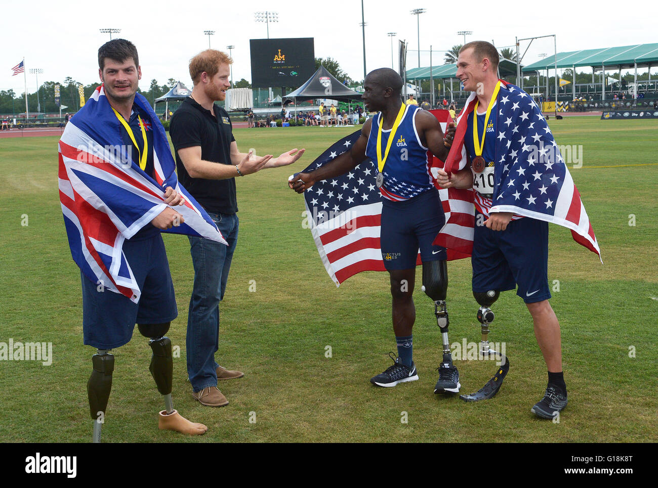 Orlando, Florida, USA. 10th May, 2016. Britain's Prince Harry speaks ...