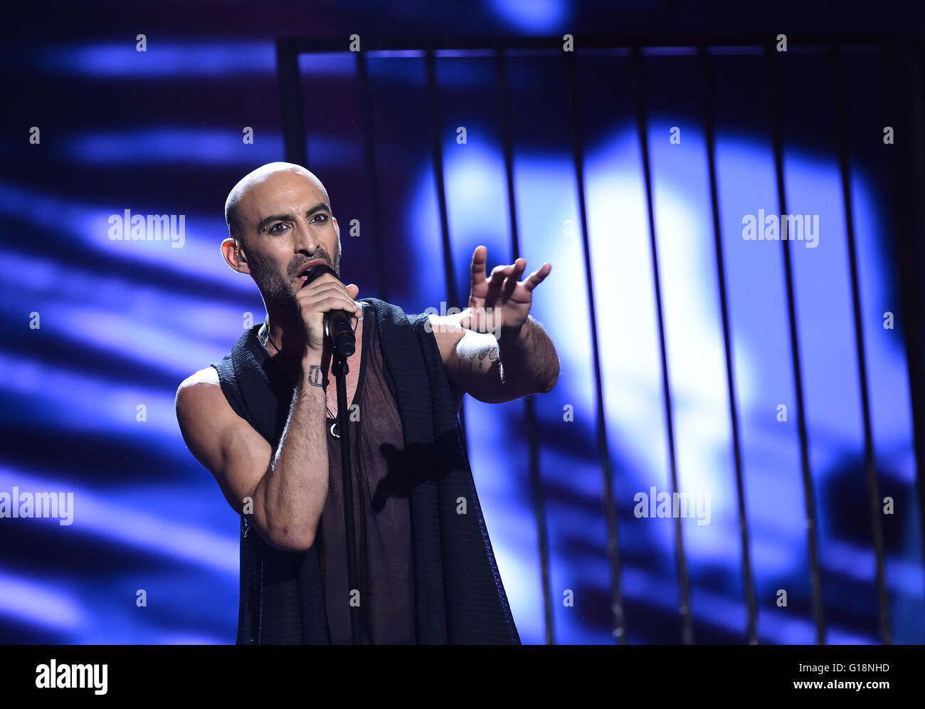 Stockholm, Sweden. 10th May, 2016. The singer of the band "Minus One ...
