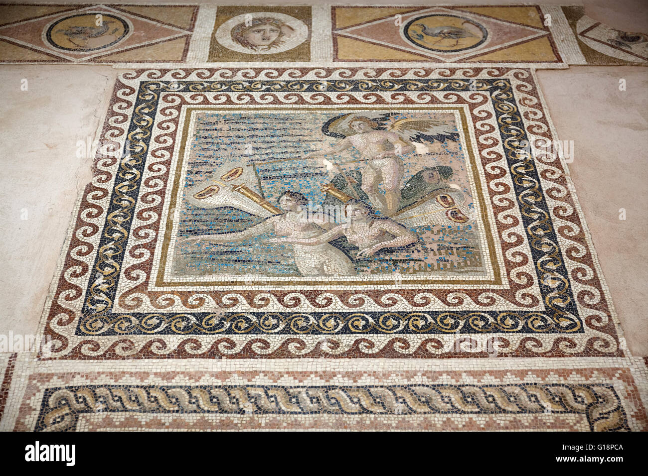 Hatay, Turkey - June 24, 2015 : Mosaic exhibits in New Hatay Archeology ...
