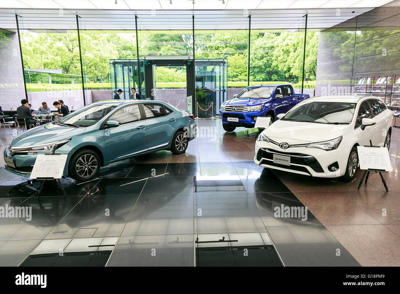 Tokyo, Japan. 11th May, 2016. Toyota automobiles on display at its ...