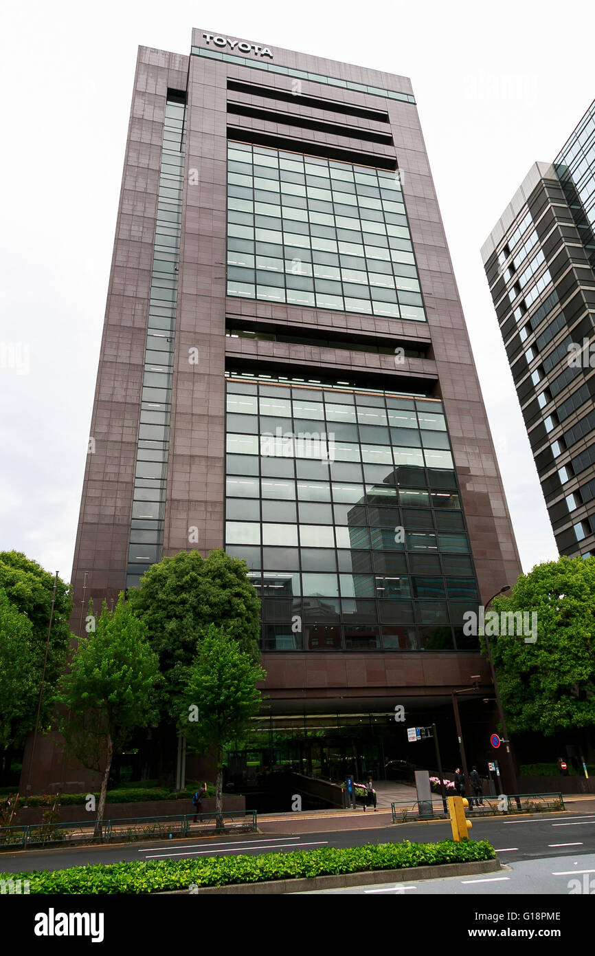 Tokyo, Japan. 11th May, 2016. A Toyota Motor Corp. signboard on display ...