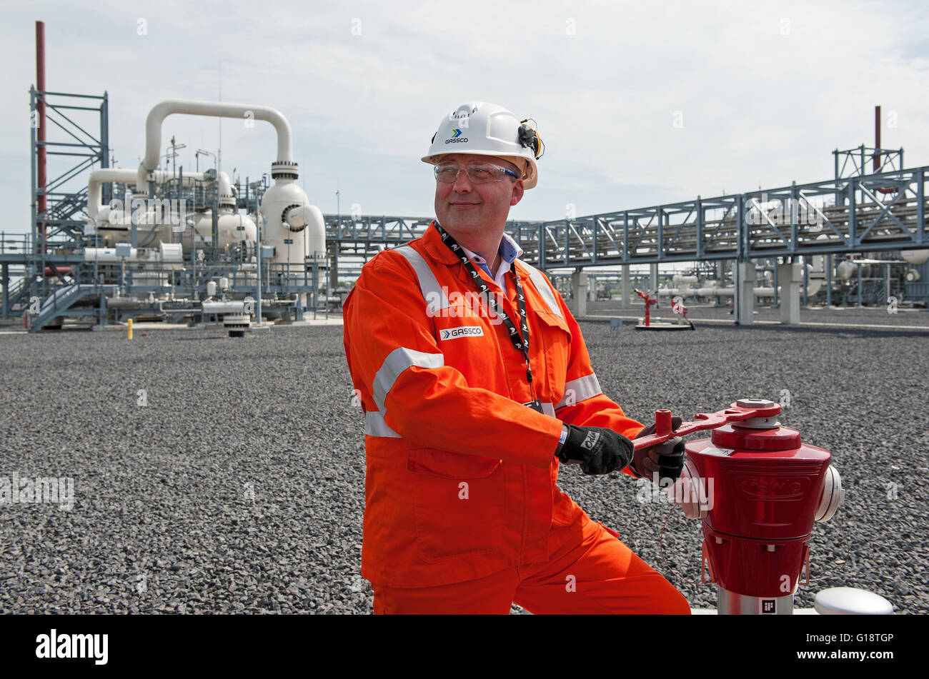 Emden, Germany. 11th May, 2016. The Gassco General Manager Alfred Hansen Skar at the fire safety ...