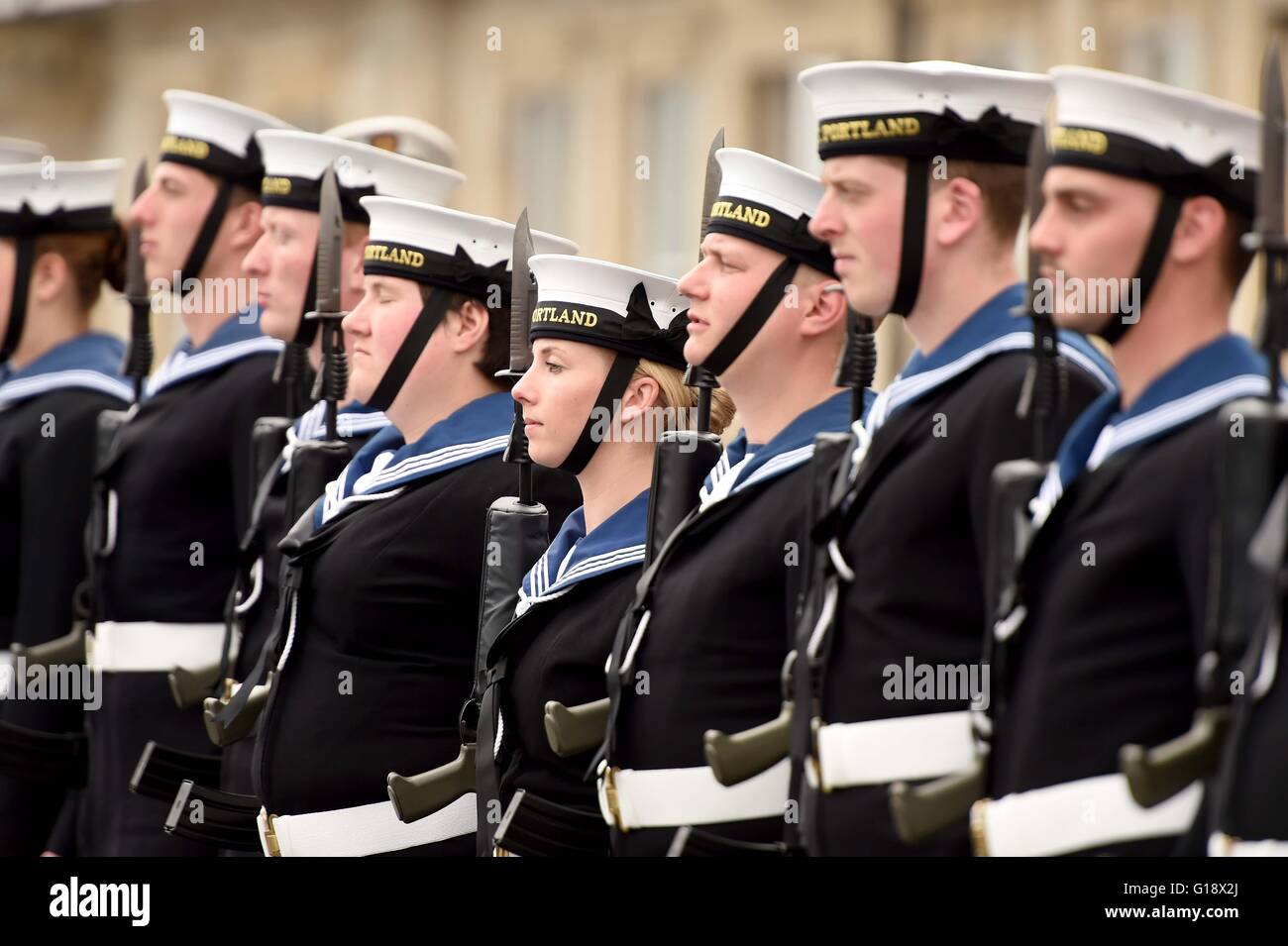 Crew of "HMS Portland" mark their freedom of the borough of Weymouth ...