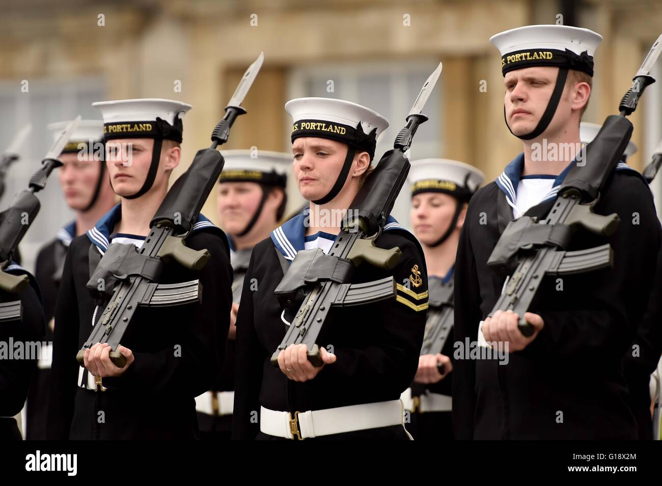 Crew of "HMS Portland" mark their freedom of the borough of Weymouth ...