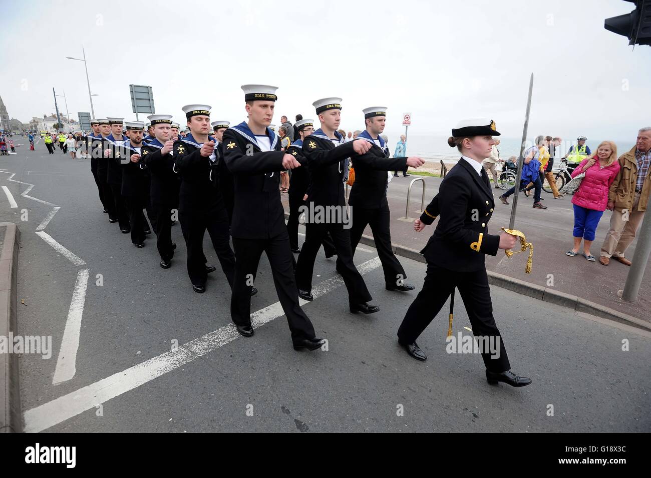 Crew of "HMS Portland" mark their freedom of the borough of Weymouth ...