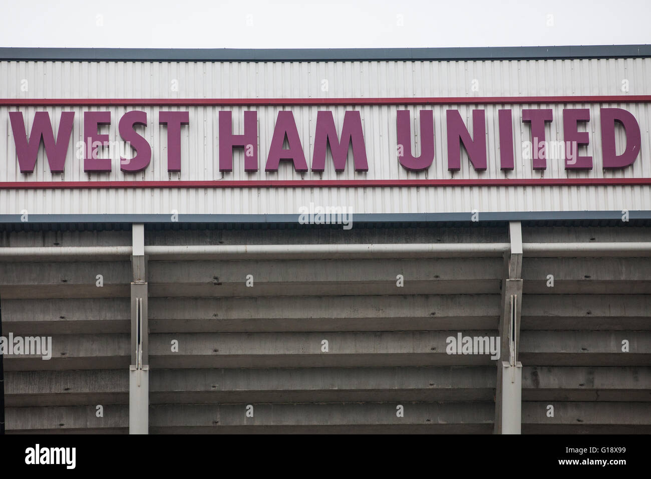 London, UK. 10th May, 2016. The West Ham United sign on the back of the ...