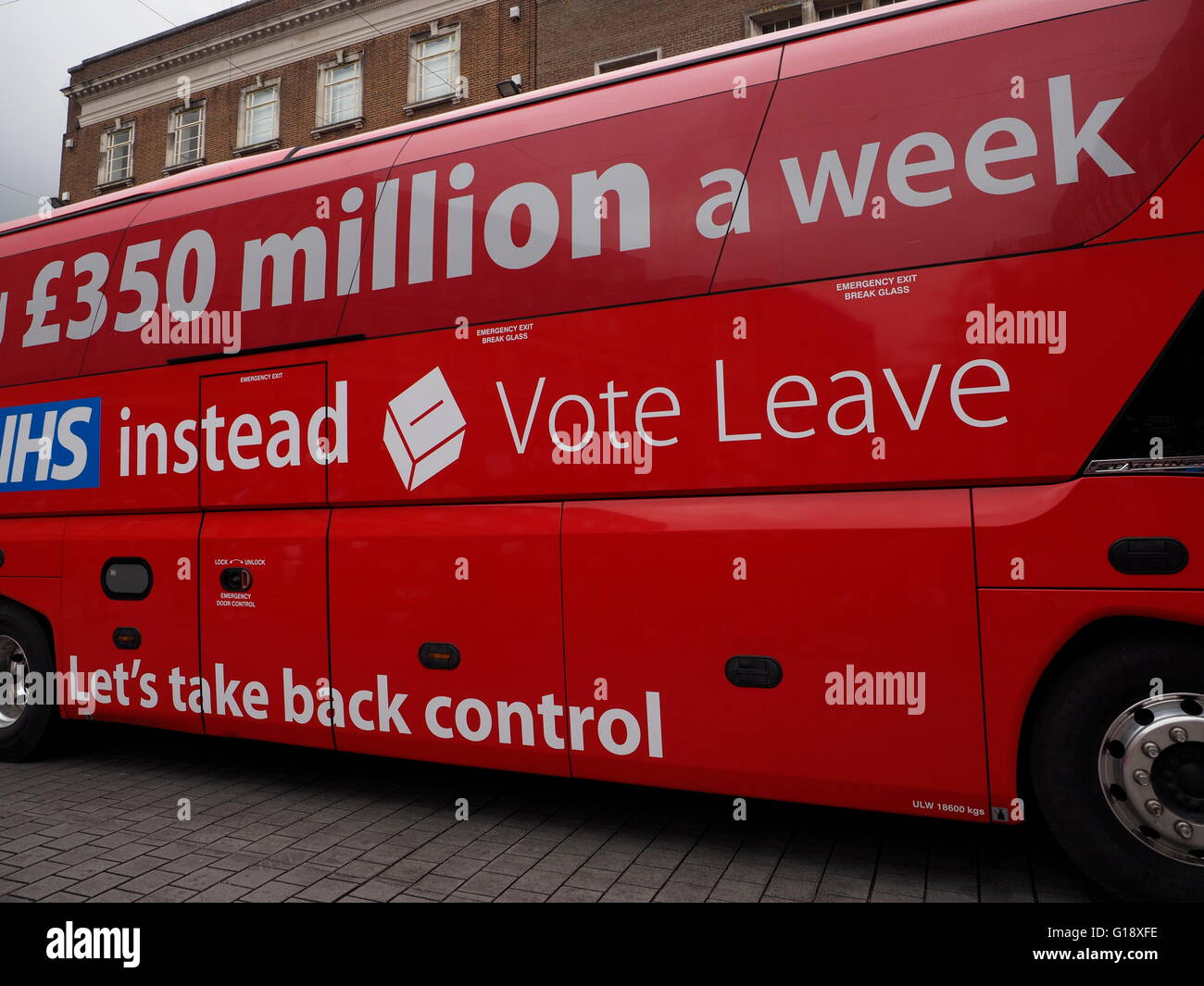Exeter UK 11 May 2016 Brexit Battle Bus arrives in Exeter. Credit ...