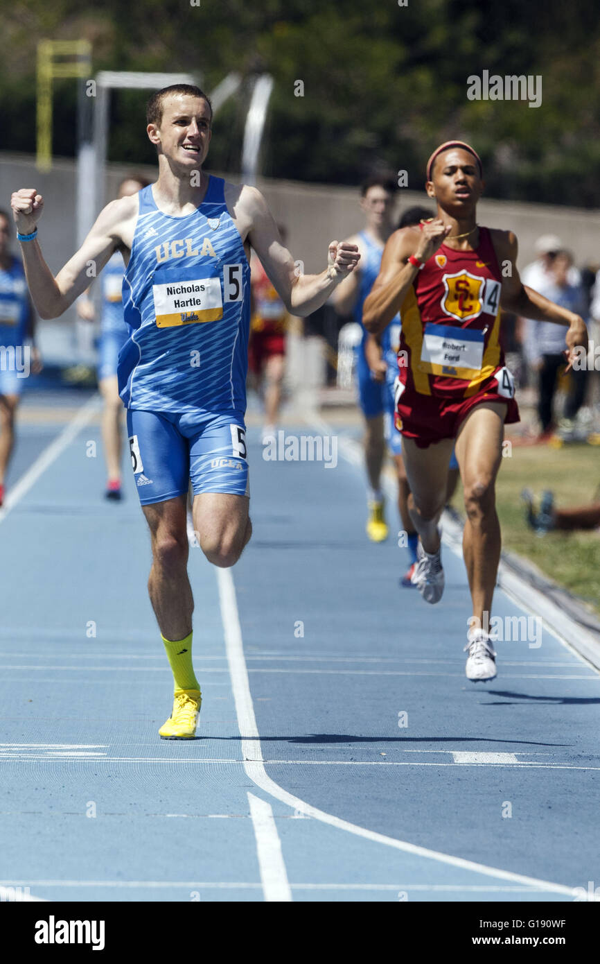 Los Angeles, CA, USA. 1st May, 2016. UCLA senior Nick Hartle celebrates ...
