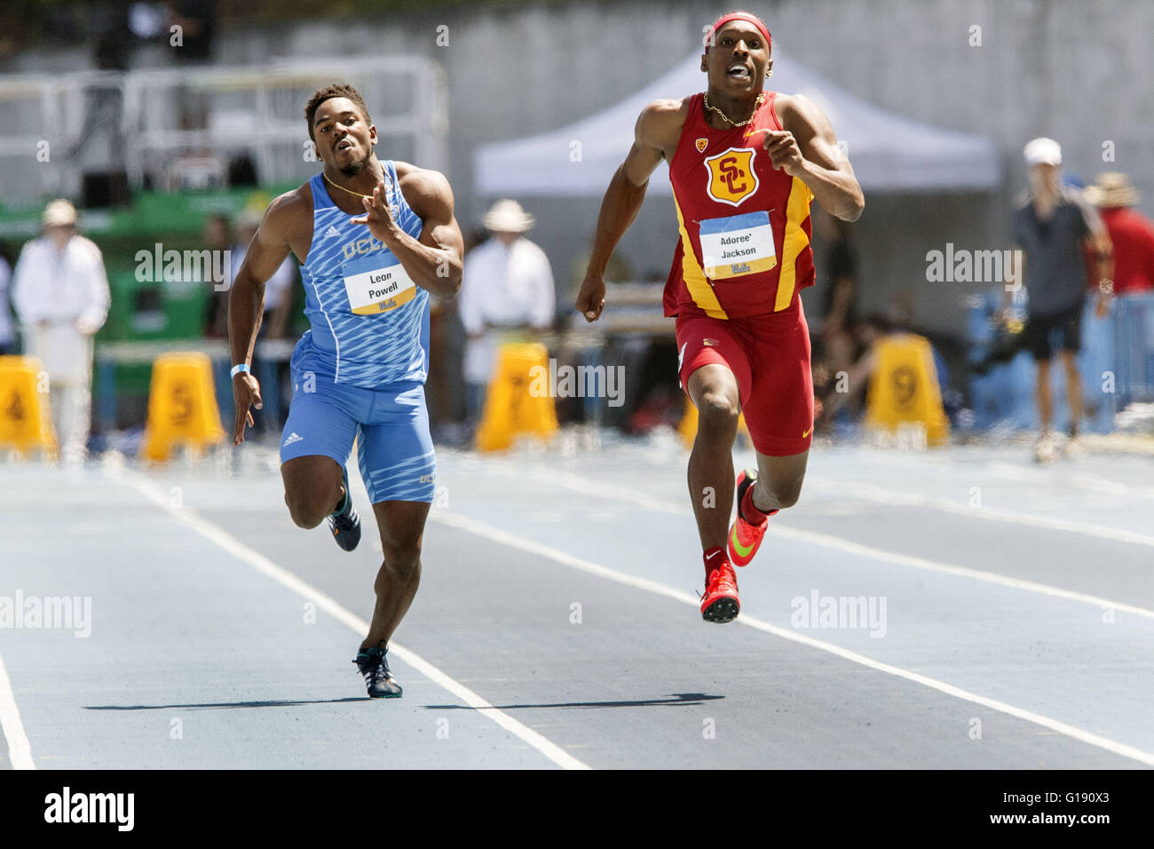 Los Angeles, CA, USA. 1st May, 2016. USC sophomore Adoree Jackson runs ...