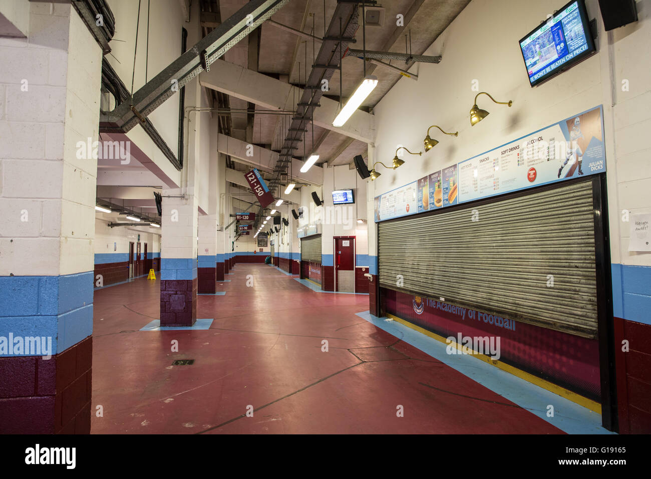 London, UK. 10th May, 2016. The interior of the Bobby Moore Stand on ...