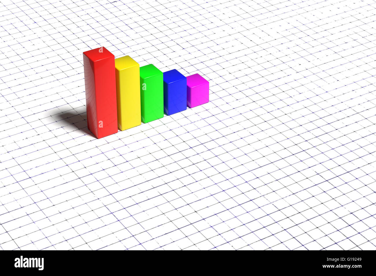 3d rendering of colorful bars on white checkered background Stock Photo ...