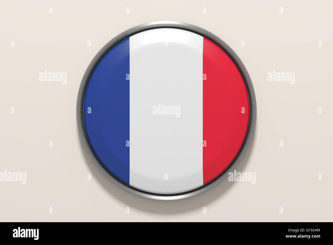 3d rendering pf french button on white background Stock Photo - Alamy
