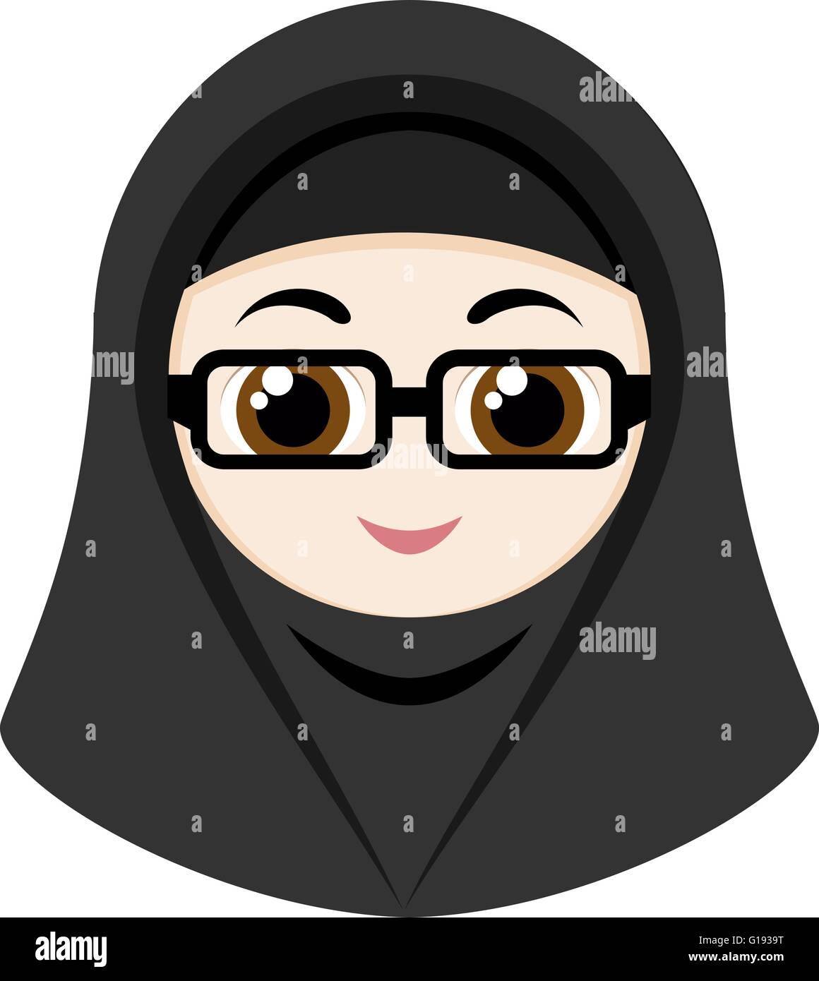 Cartoon girl with hijab Stock Vector Image & Art - Alamy