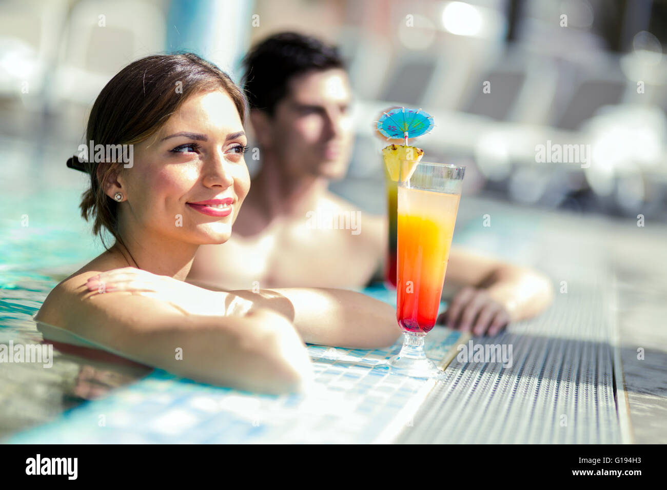 Woman White Bikini Pool High Resolution Stock Photography and Images ...