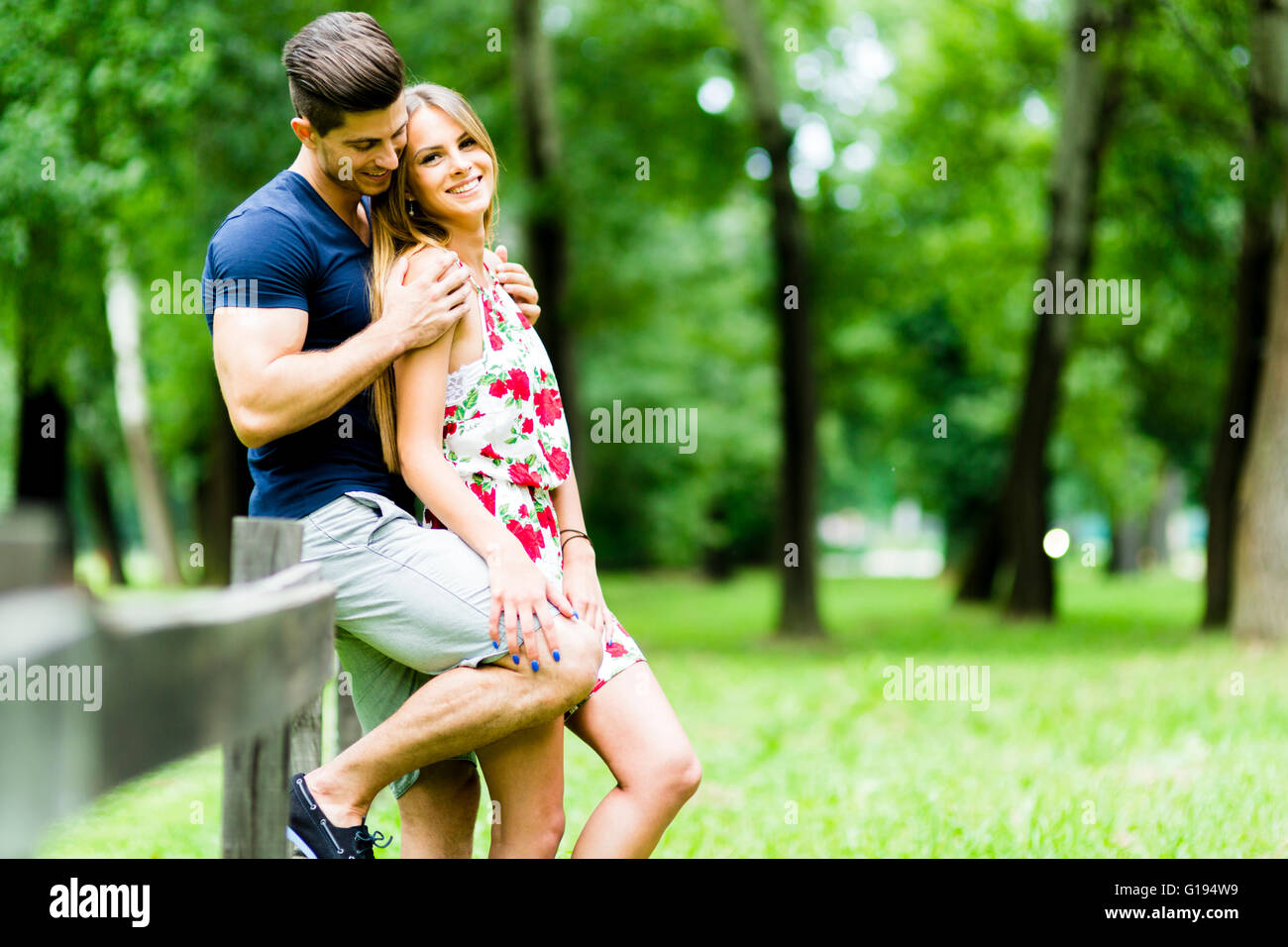Happy couple loving each other outdoors and being happy Stock Photo - Alamy